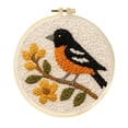 Beginner Embroidery Kit with Pre Printed Canvas Embroidery Hoop Thread ...