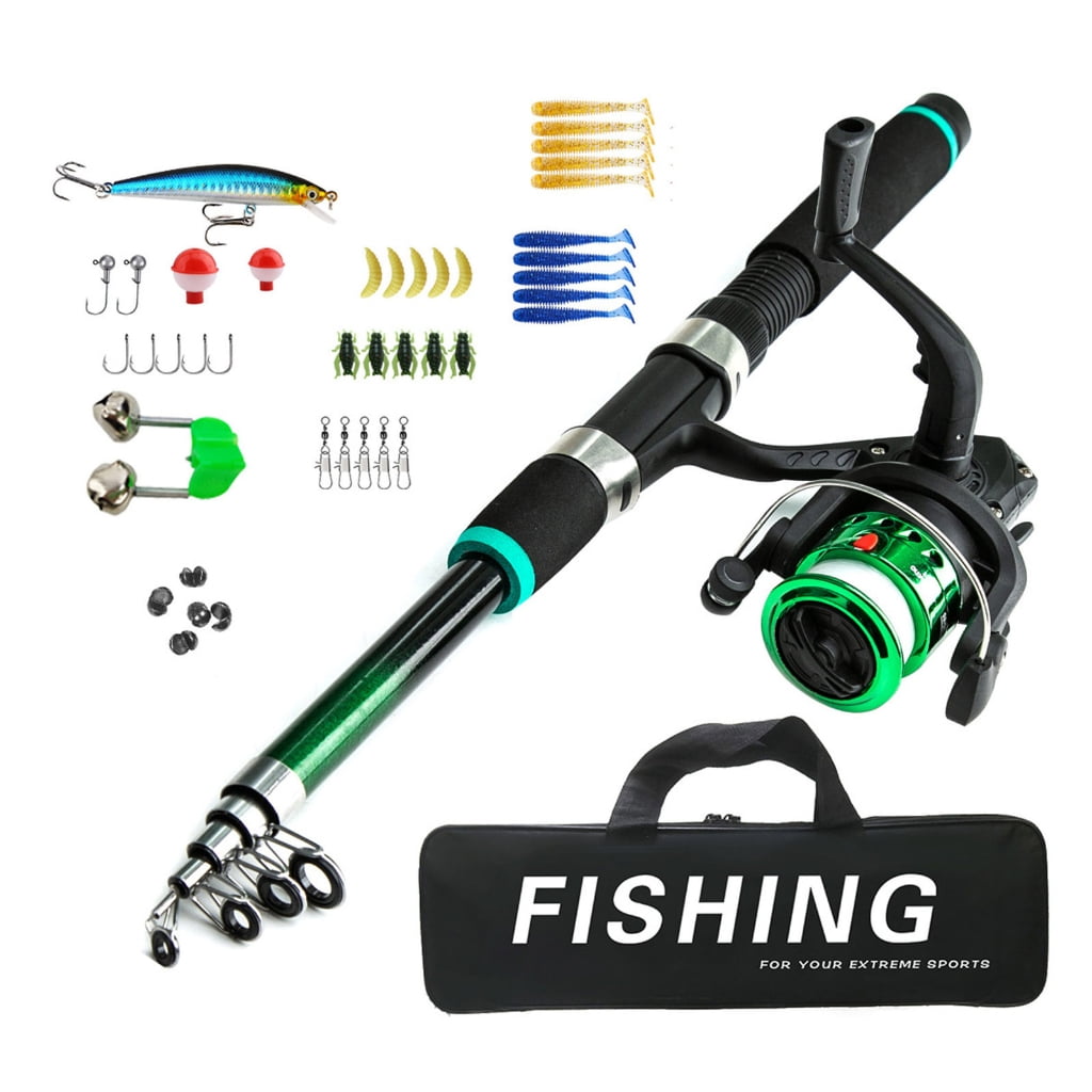 Beginner Fishing Set for Kids Teens Fishing Gear Tackles Telescopic Rod ...