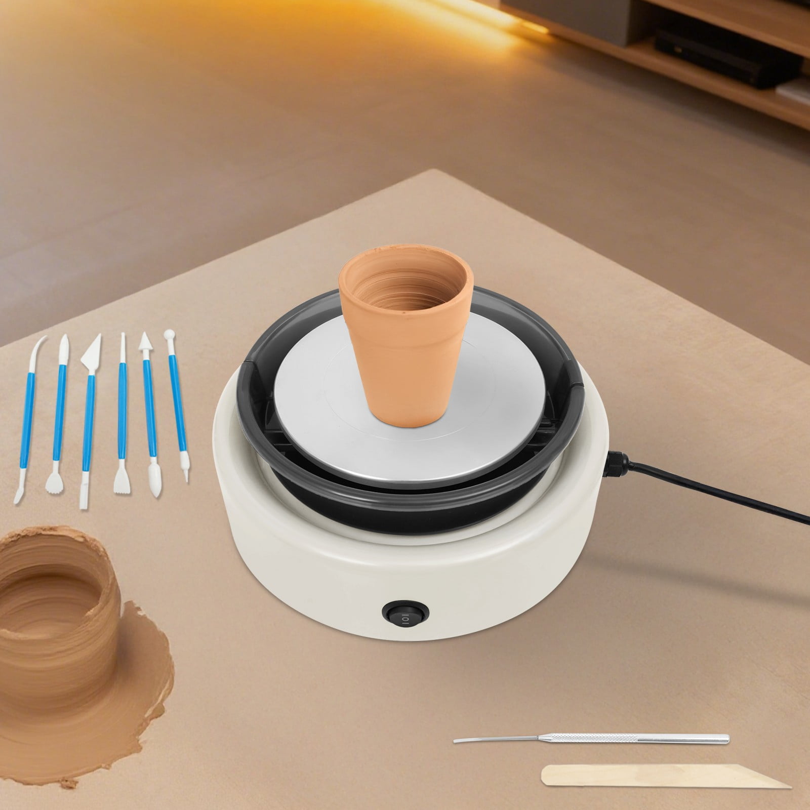 Beginner Foot Pedal Pottery Wheel Machine Adjustable Speed Pottery ...