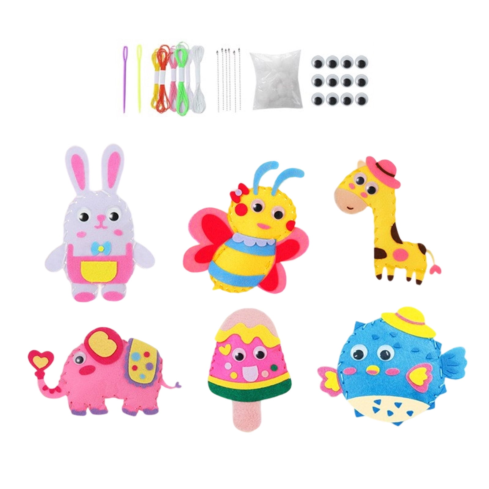 Beginner Friendly Kids Sewing Craft Set With Colorful Nonwoven Fabric ...
