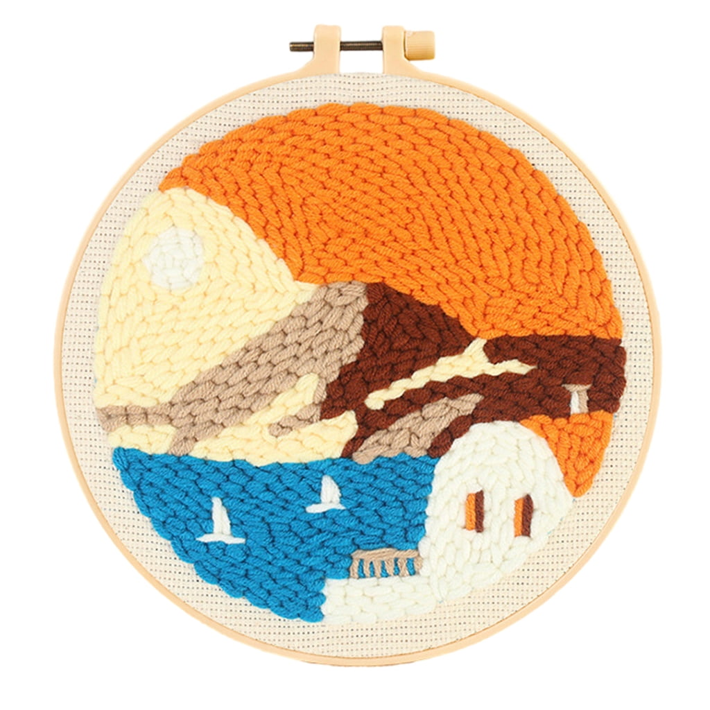 Beginner Friendly Punch Needle Embroidery Set With Thick Yarn Craft Set ...