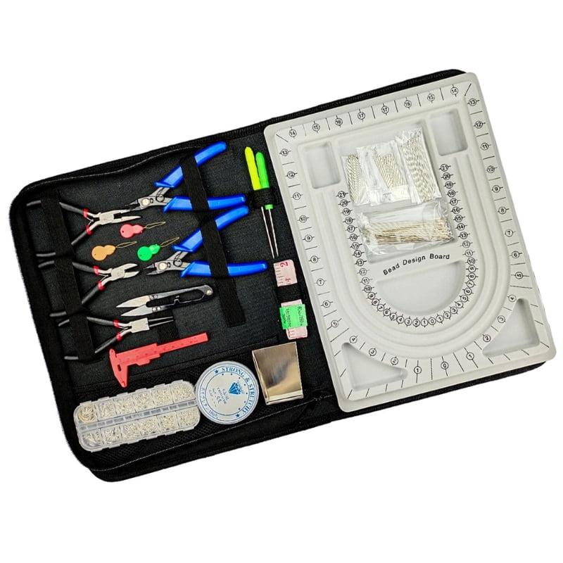 Beginner Jewelry Designing Set with Beads Wire Pliers for Craft ...