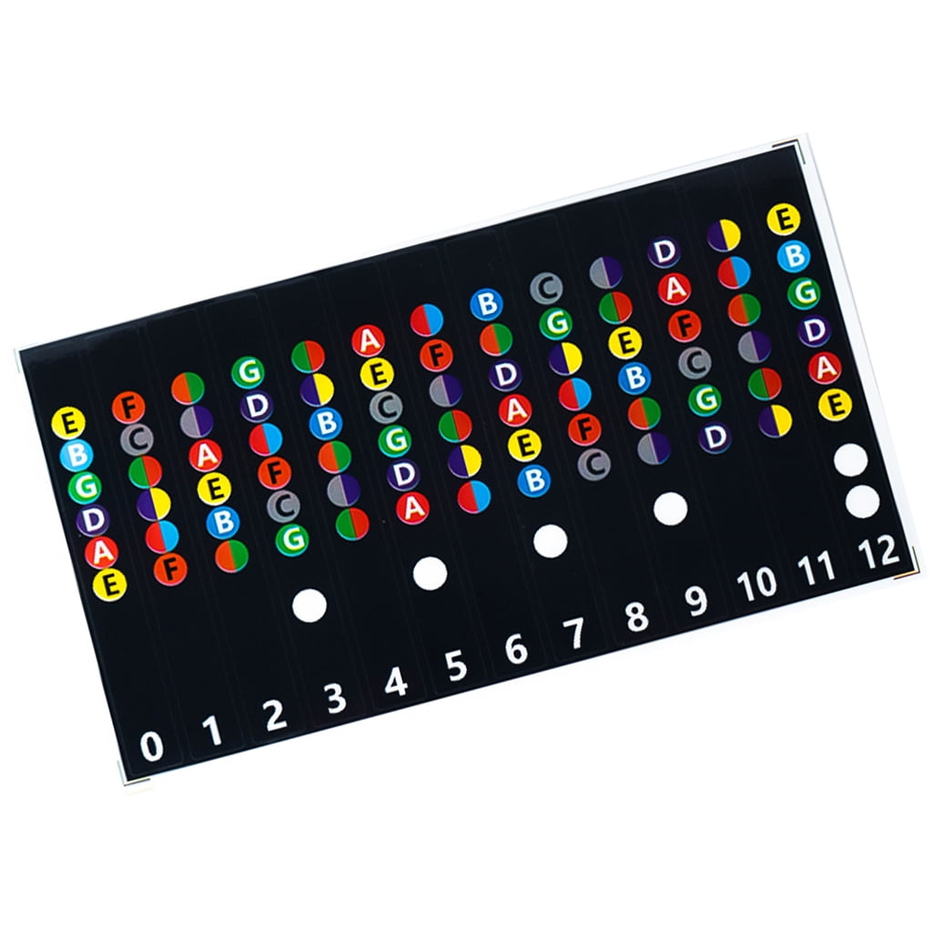 Beginner Practice 6 Strings Guitar Fretboard Sticker Color Coded Note ...