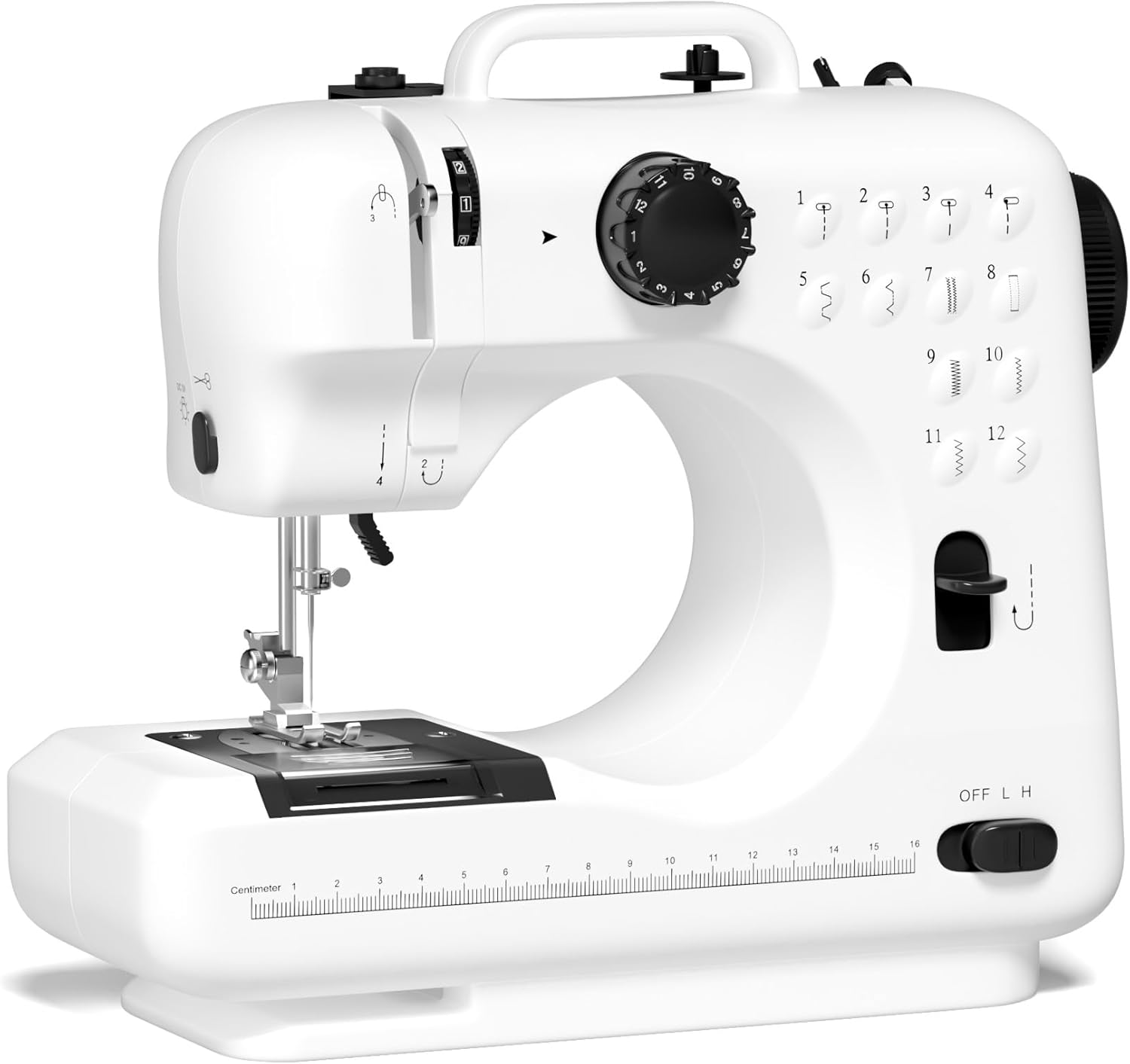 Beginner Sewing Machine, 12 Built-in Stitches with Foot Pedal, 2-Speed ...