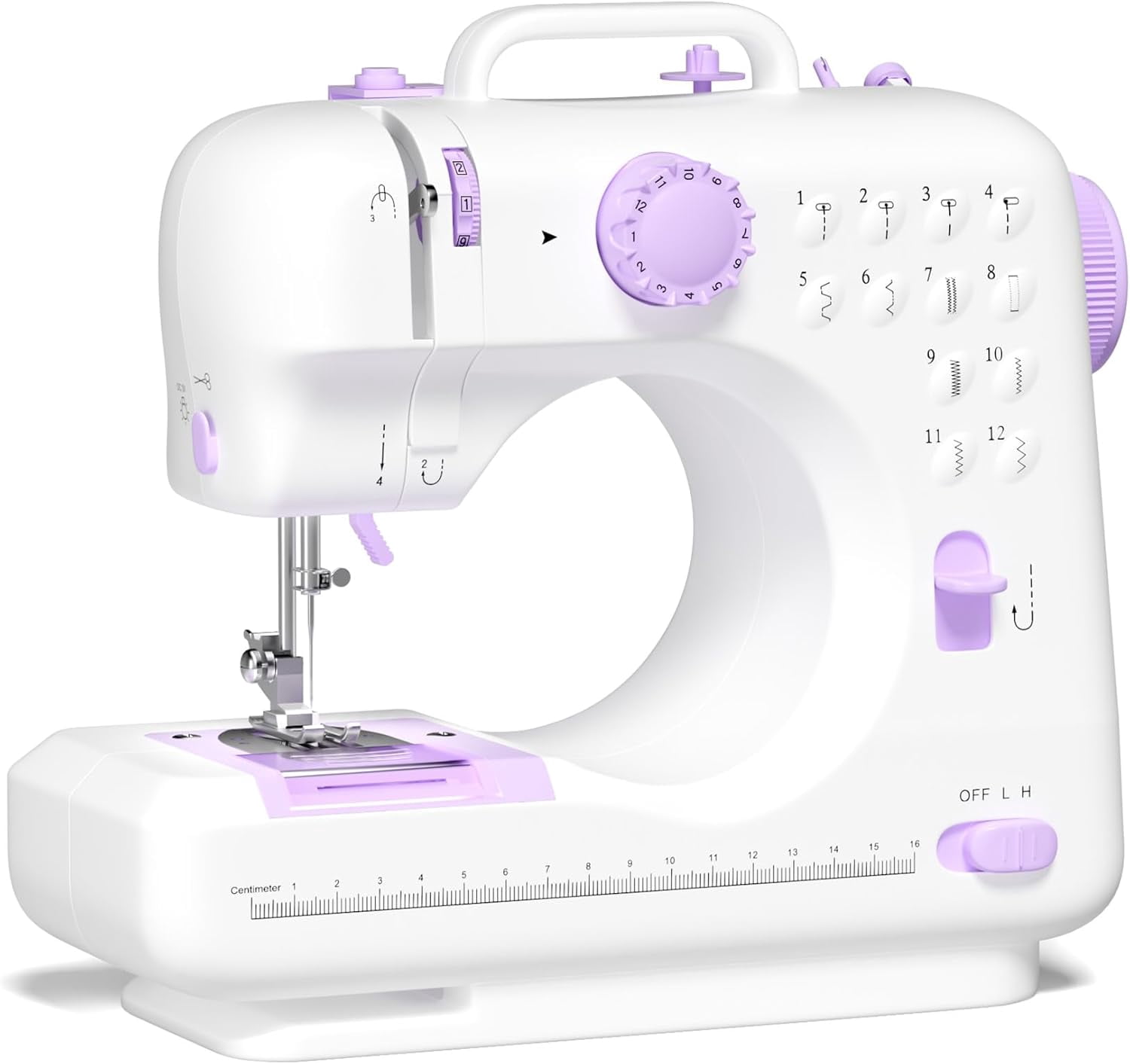 Beginner Sewing Machine, 12 Built-in Stitches with Foot Pedal, 2-Speed ...