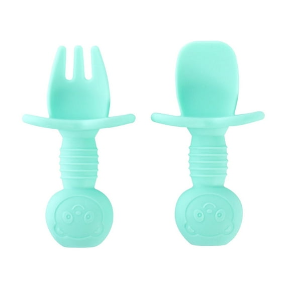 Beginner Silicone Cutlery Set For Toddlers - Self Feeding Spoon And ...