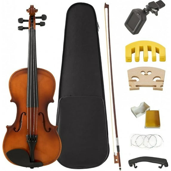 Beginner Violin 4/4 Full Size Kit, Violin Fiddle Set for Professional ...