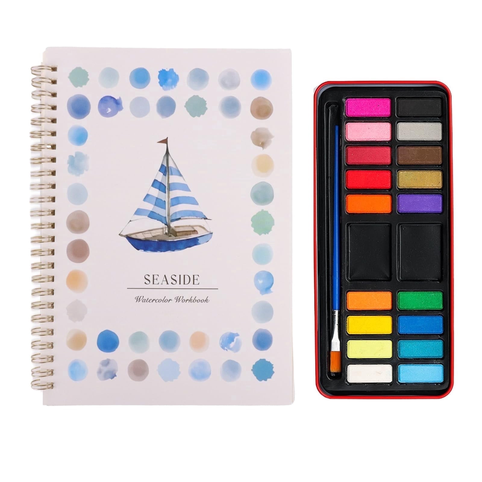 Beginner Watercolor Workbook with Paint Set - Easy Birds, Flowers ...