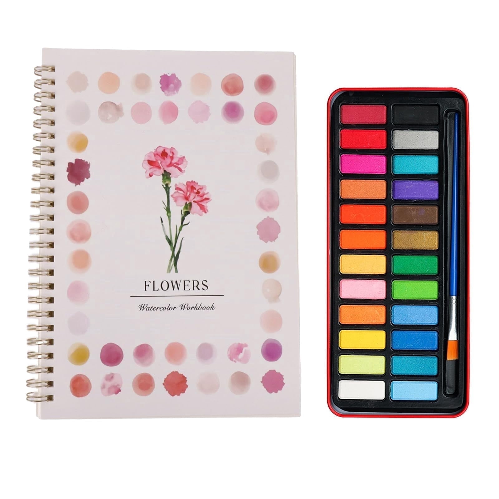 Beginner Watercolor Workbook with Paint Set - Easy Birds, Flowers ...