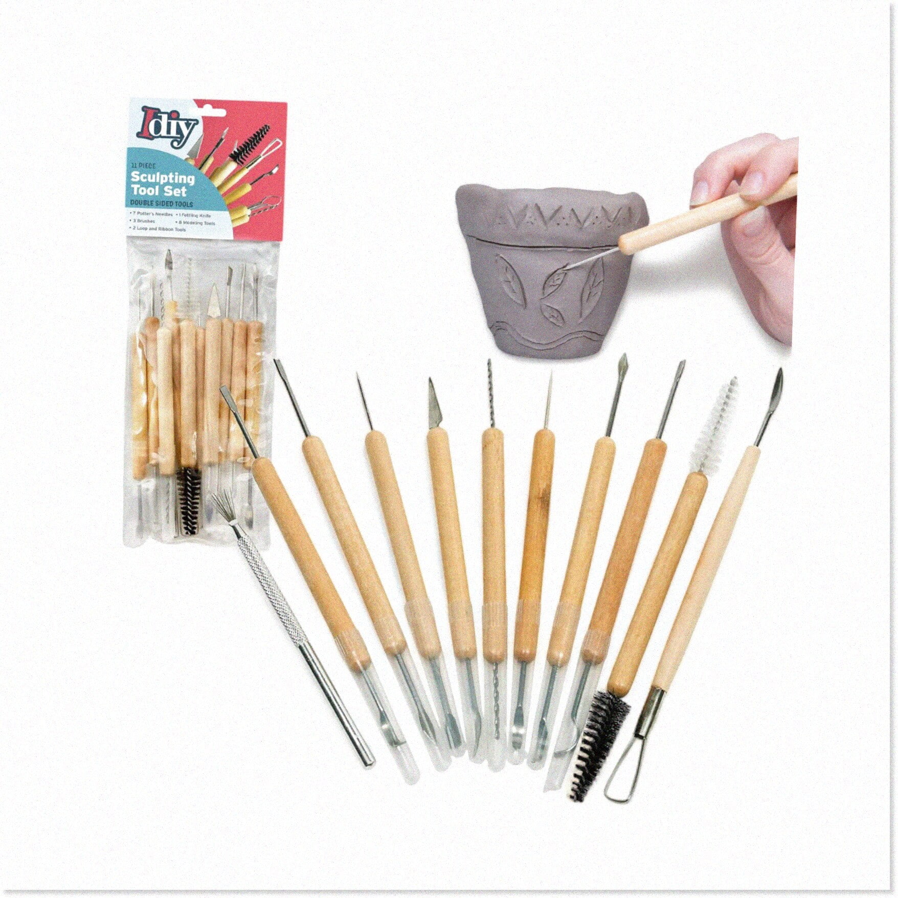 Beginner's Clay Sculpting Set - Pottery Tool Kit with 21 Tools for ...