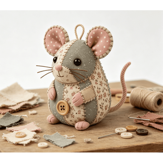 Beginner’s Patchwork Mouse Sewing Kit | Pre-Cut Fabric, All Tools ...
