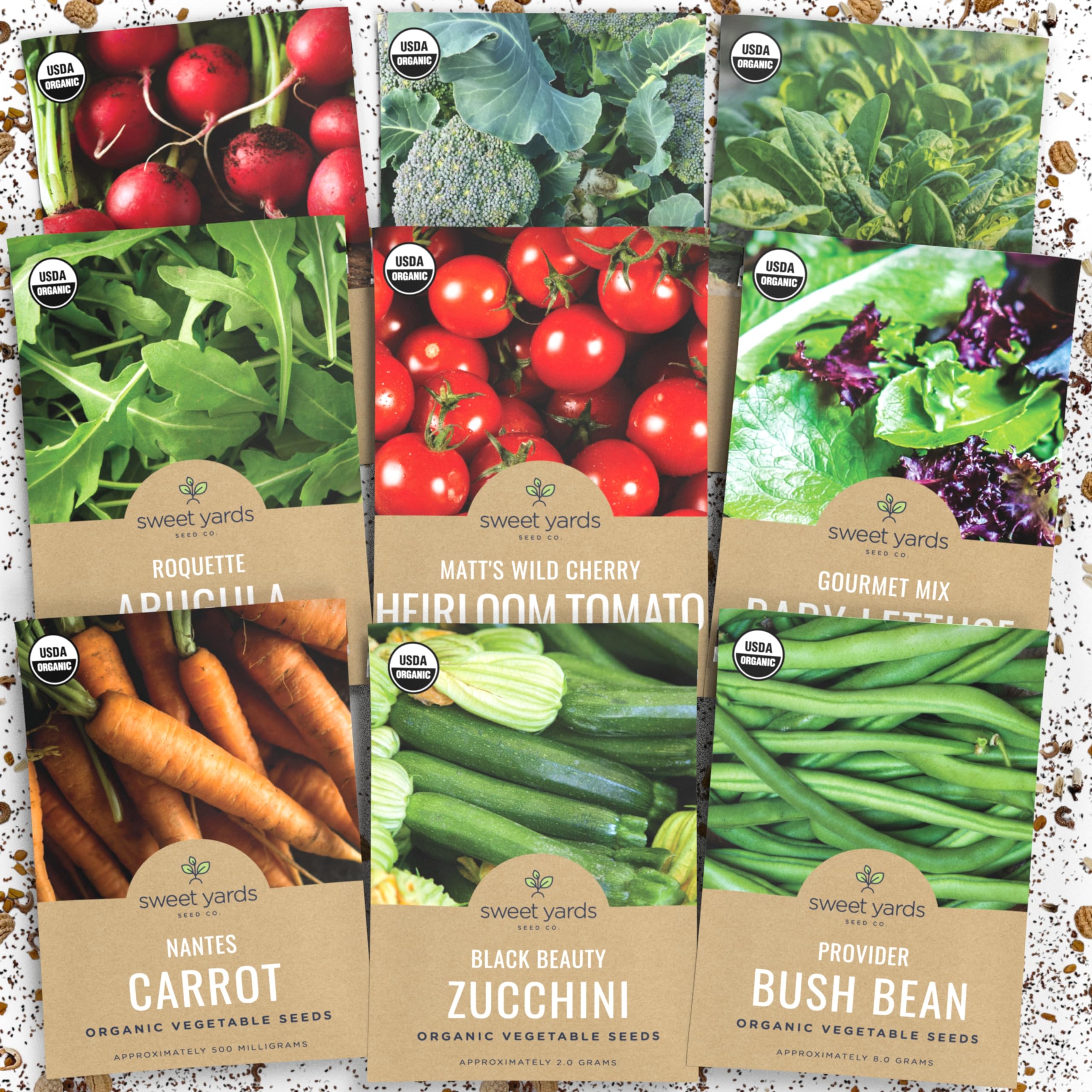 Beginner's Vegetable Garden Seeds DHF10 Organic Variety Pack - Easy to ...