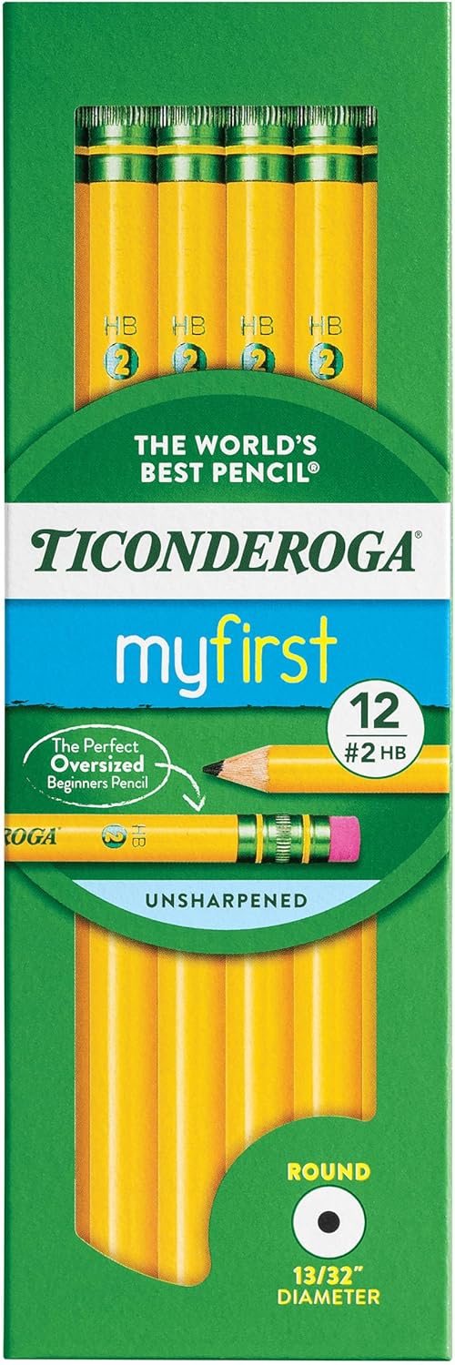 Beginners' Elementary Pencils, With Eraser, #2 Lead, Yellow Barrel ...