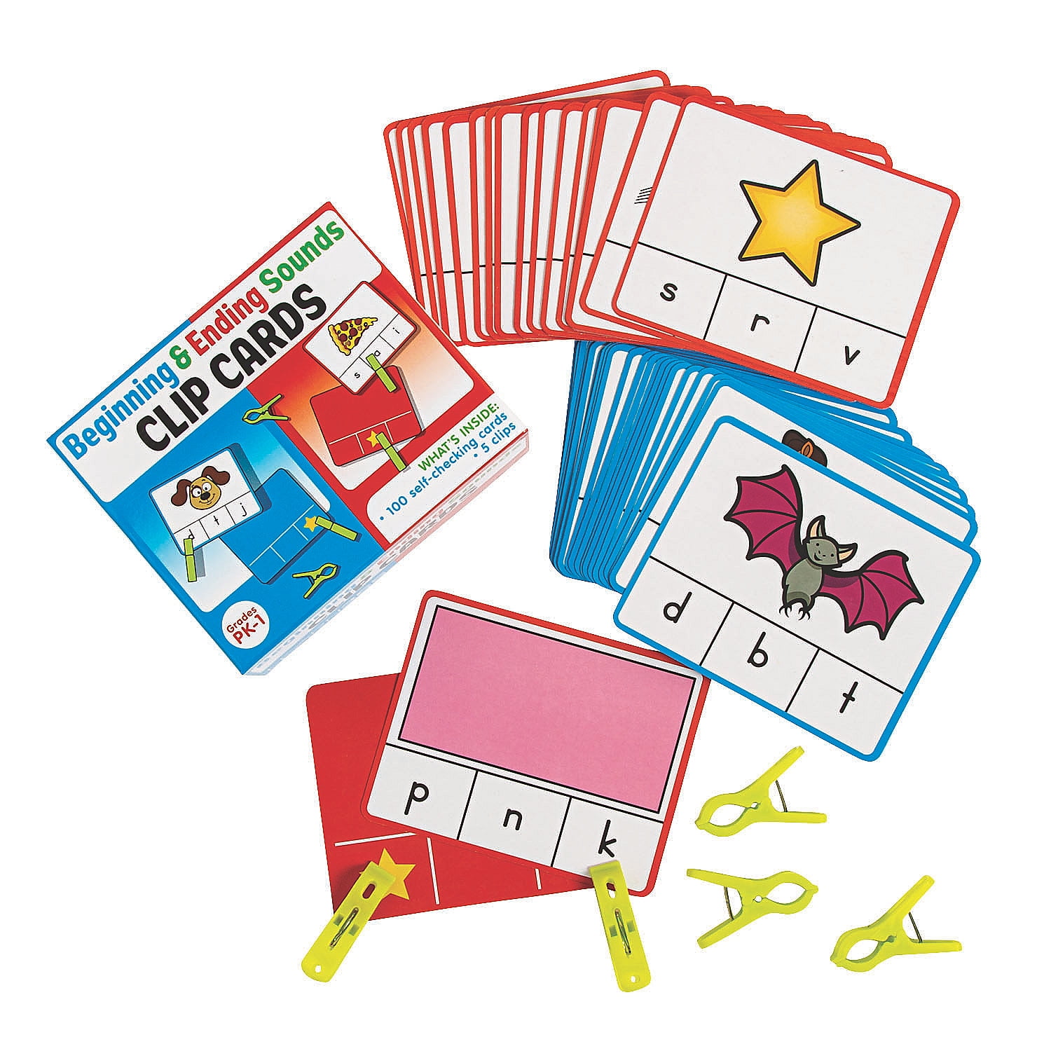 Beginning And Ending Sounds Clip Cards - Educational - 106 Pieces ...