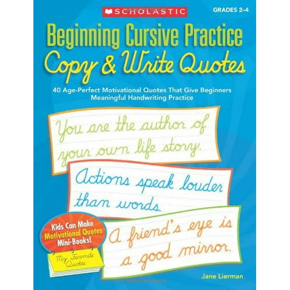 Pre-Owned Beginning Cursive Practice: Copy & Write Quotes : 40 Age ...