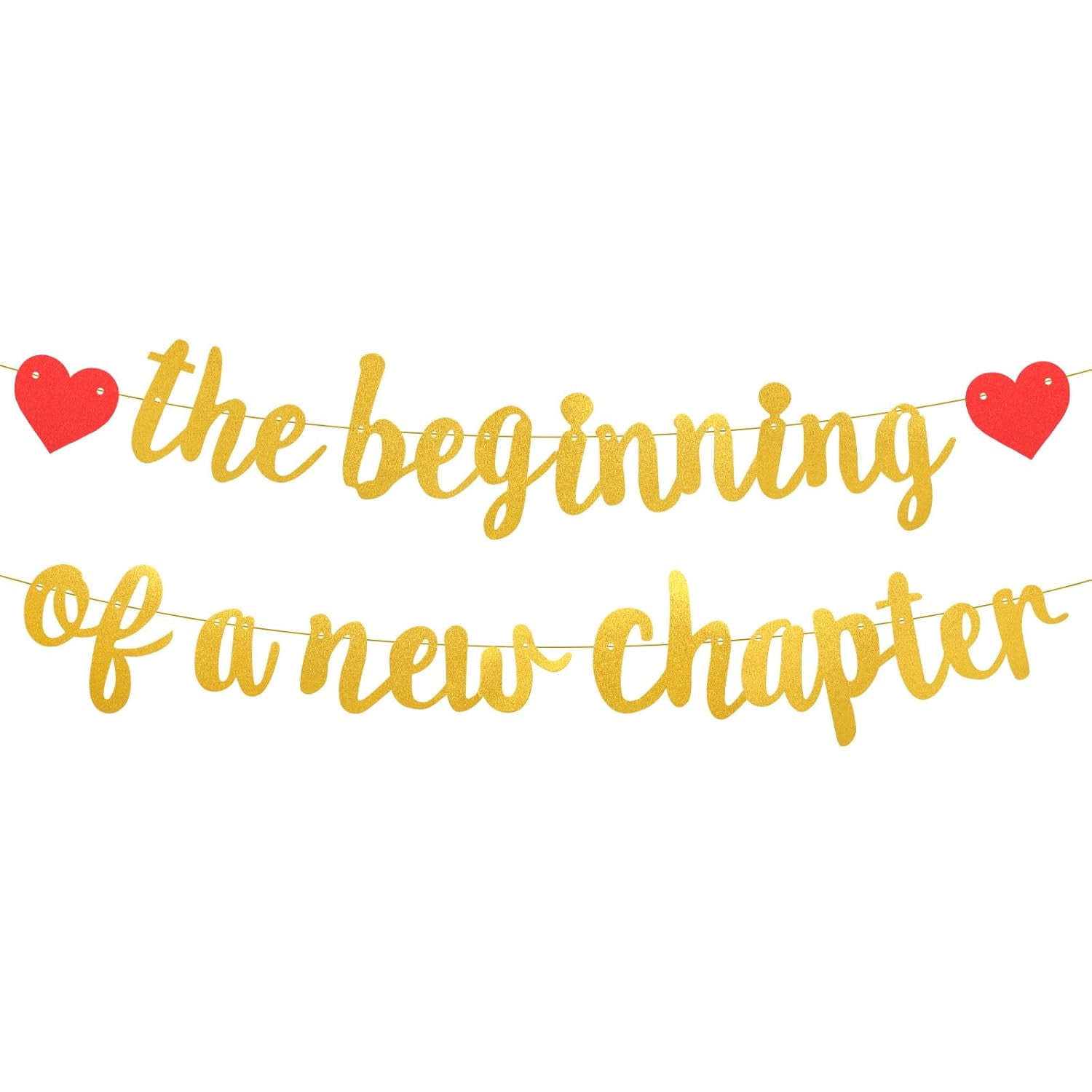 The Beginning of A New Chapter Banner, Glitter Graduation Banner ...
