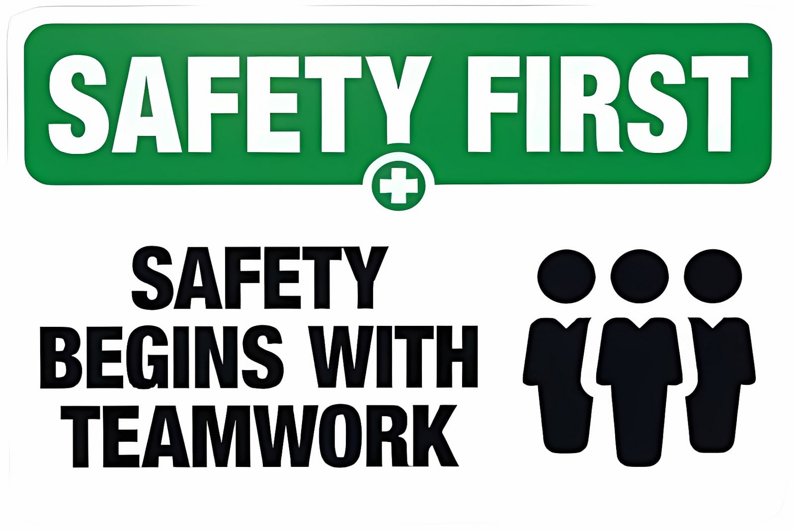 Begins with Teamwork Warning Slogan Metal Sign 12 x 8 Inches - Security ...