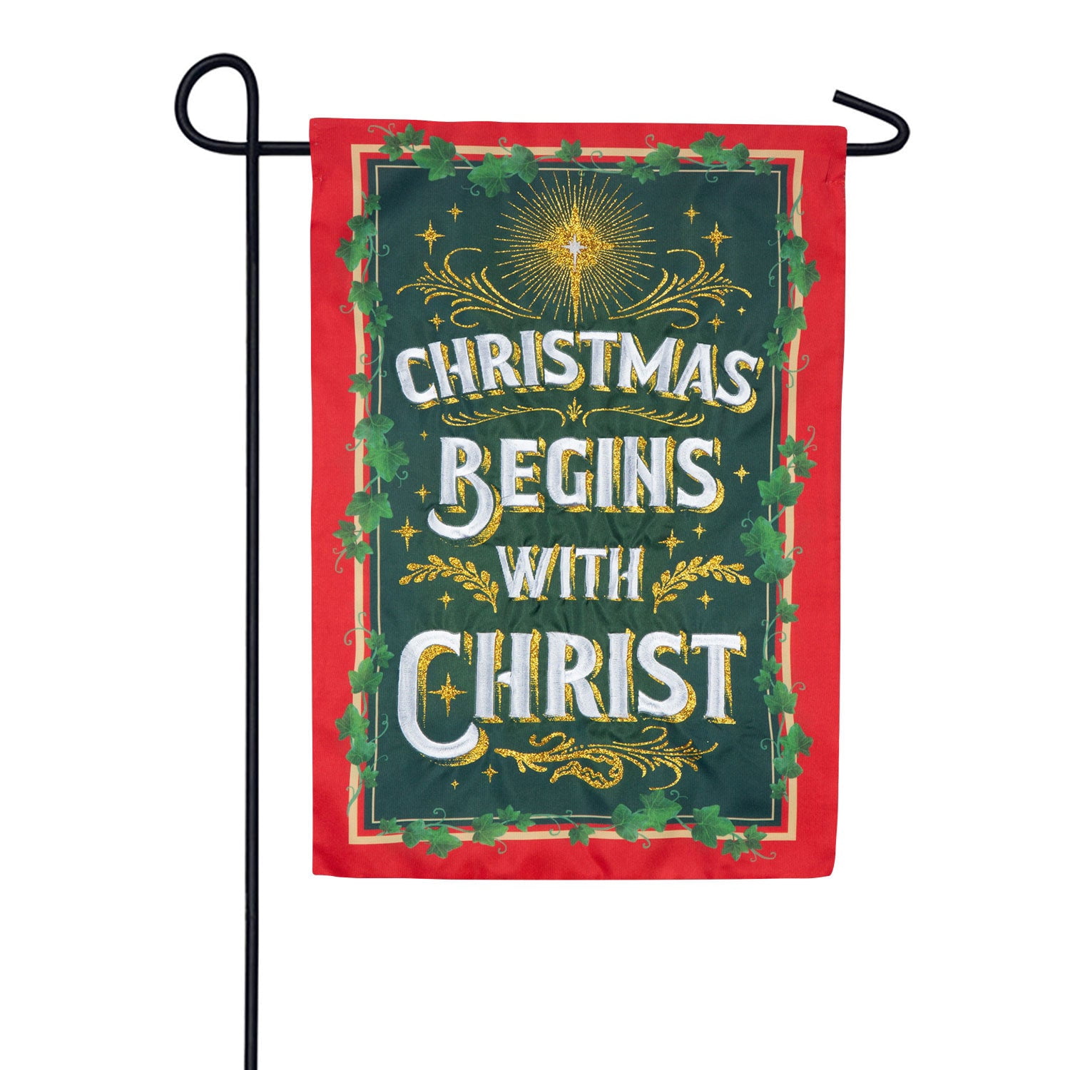 Begins with Christ Applique Sacred Christmas Spiritual Religious Faith ...