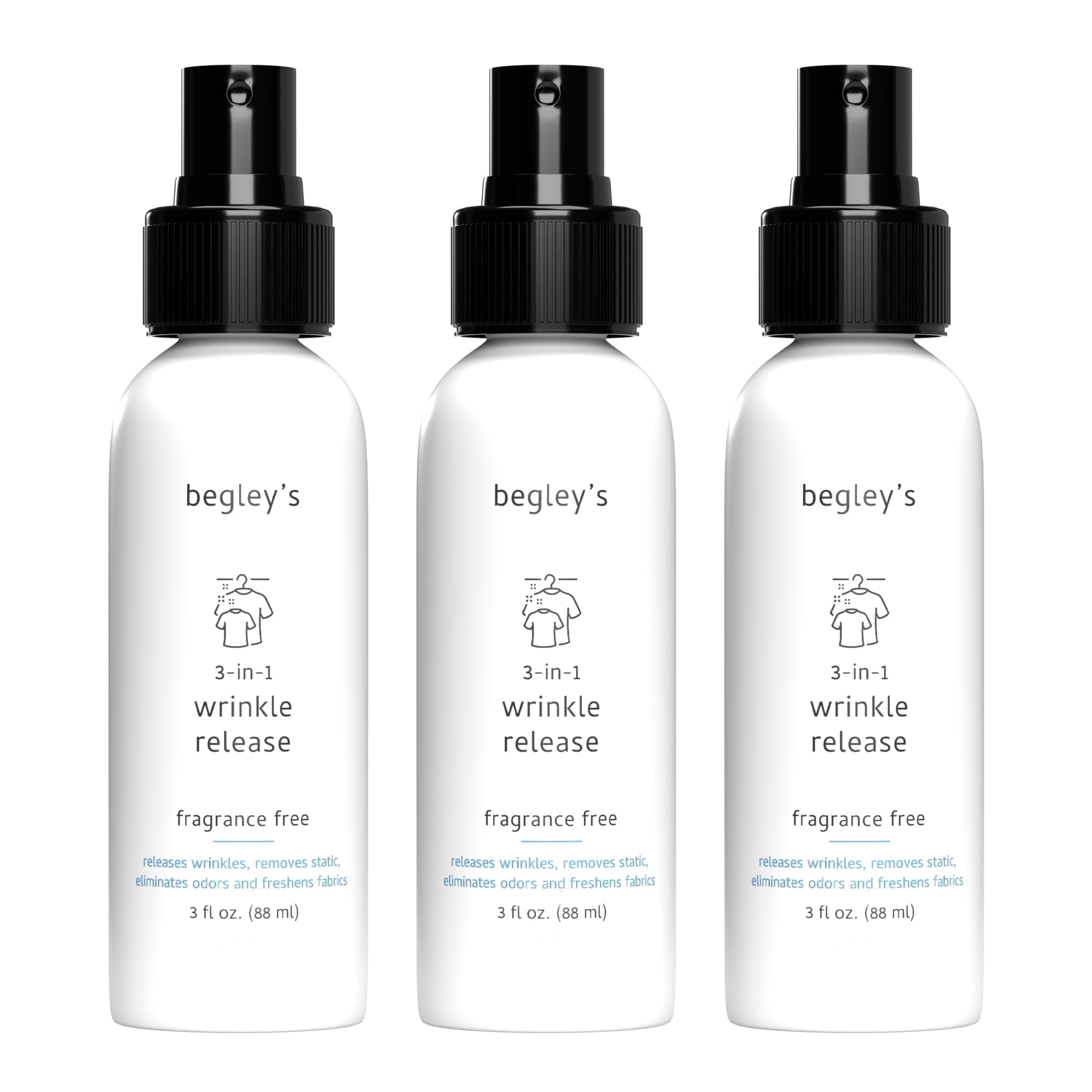 Begley's 3-in-1 Wrinkle Remover, Quick Fix Wrinkle Release, Static ...