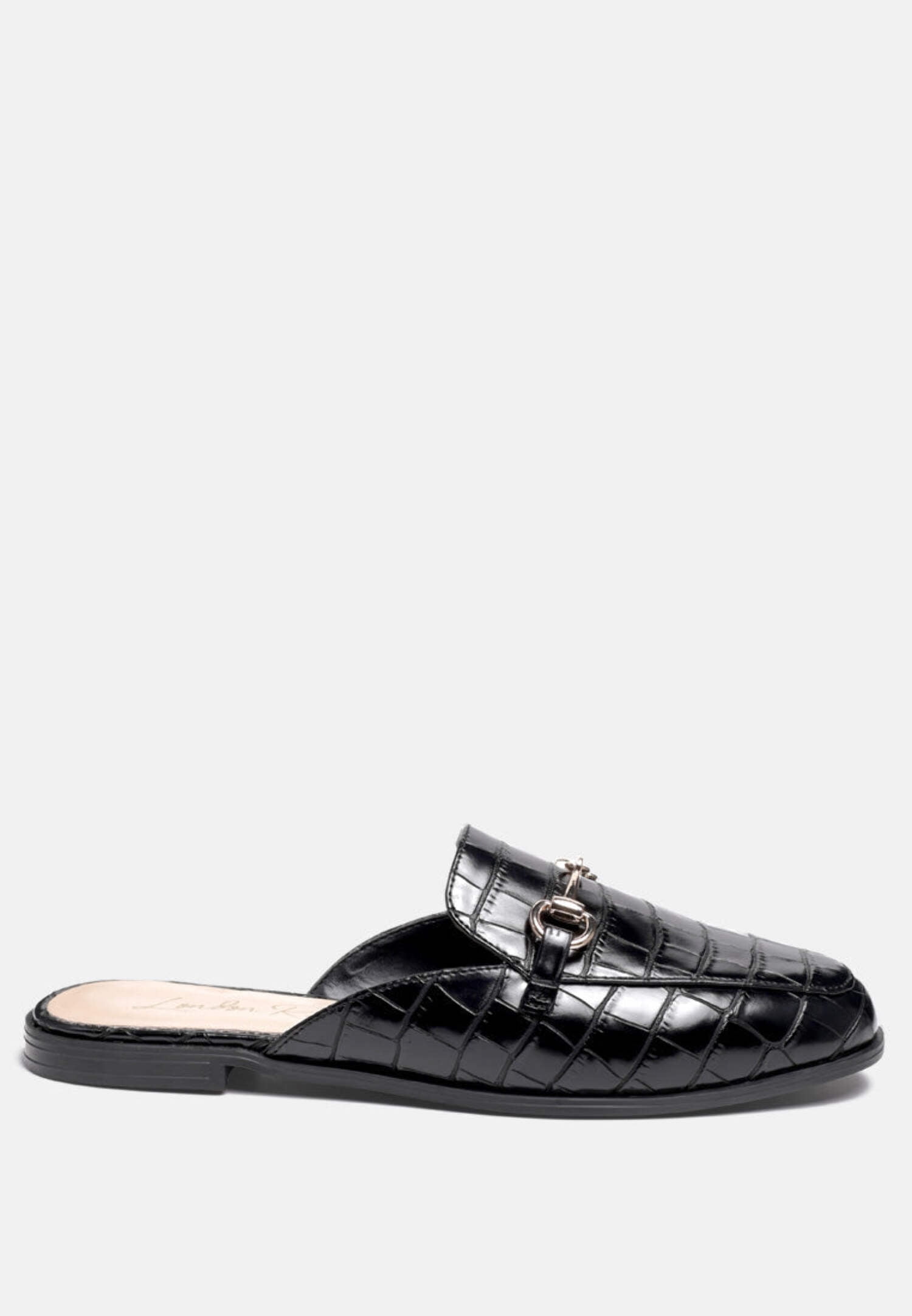 Begonia Buckled Faux Leather Croc Mules - Walmart.com