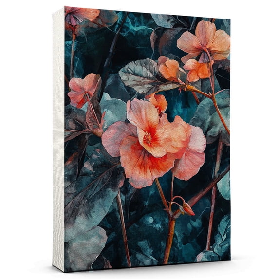 Begonia Flower Canvas Wall Art 8x12 inches - French Elegant Botanical ...