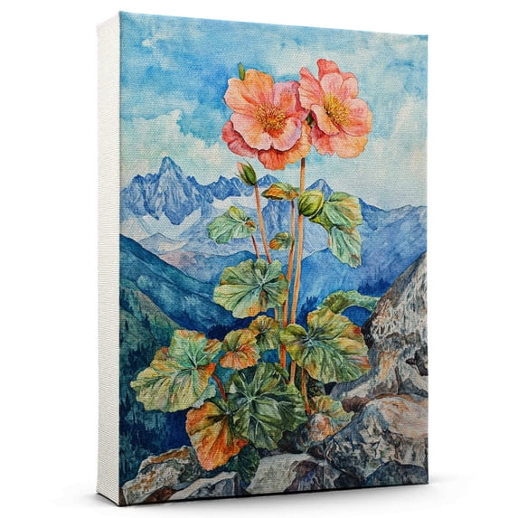 Begonia Flower Canvas Wall Art 8x12 inches - Soft Vintage Floral ...