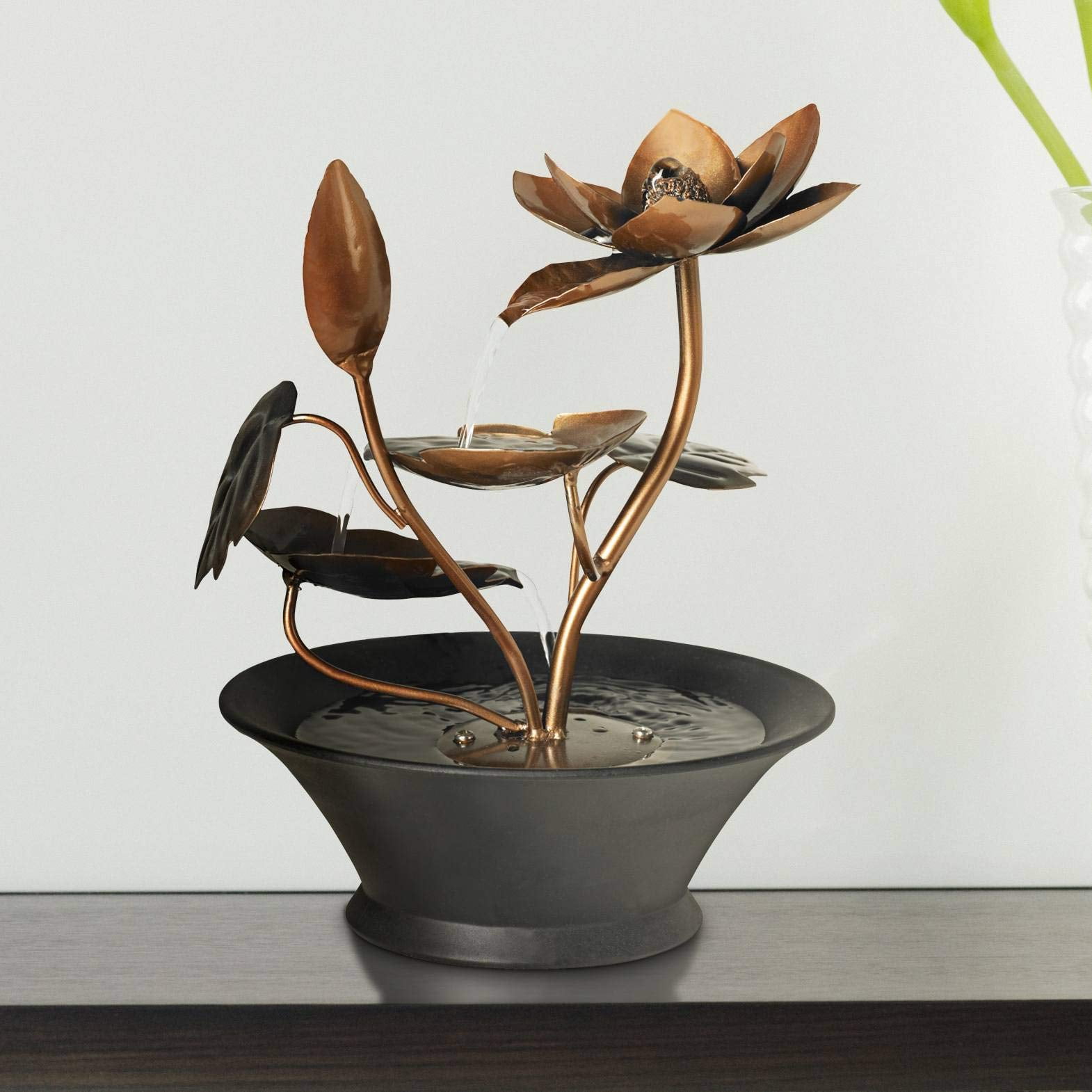 Begonia Flowers Modern Zen Indoor Small Tabletop Cascading Water ...