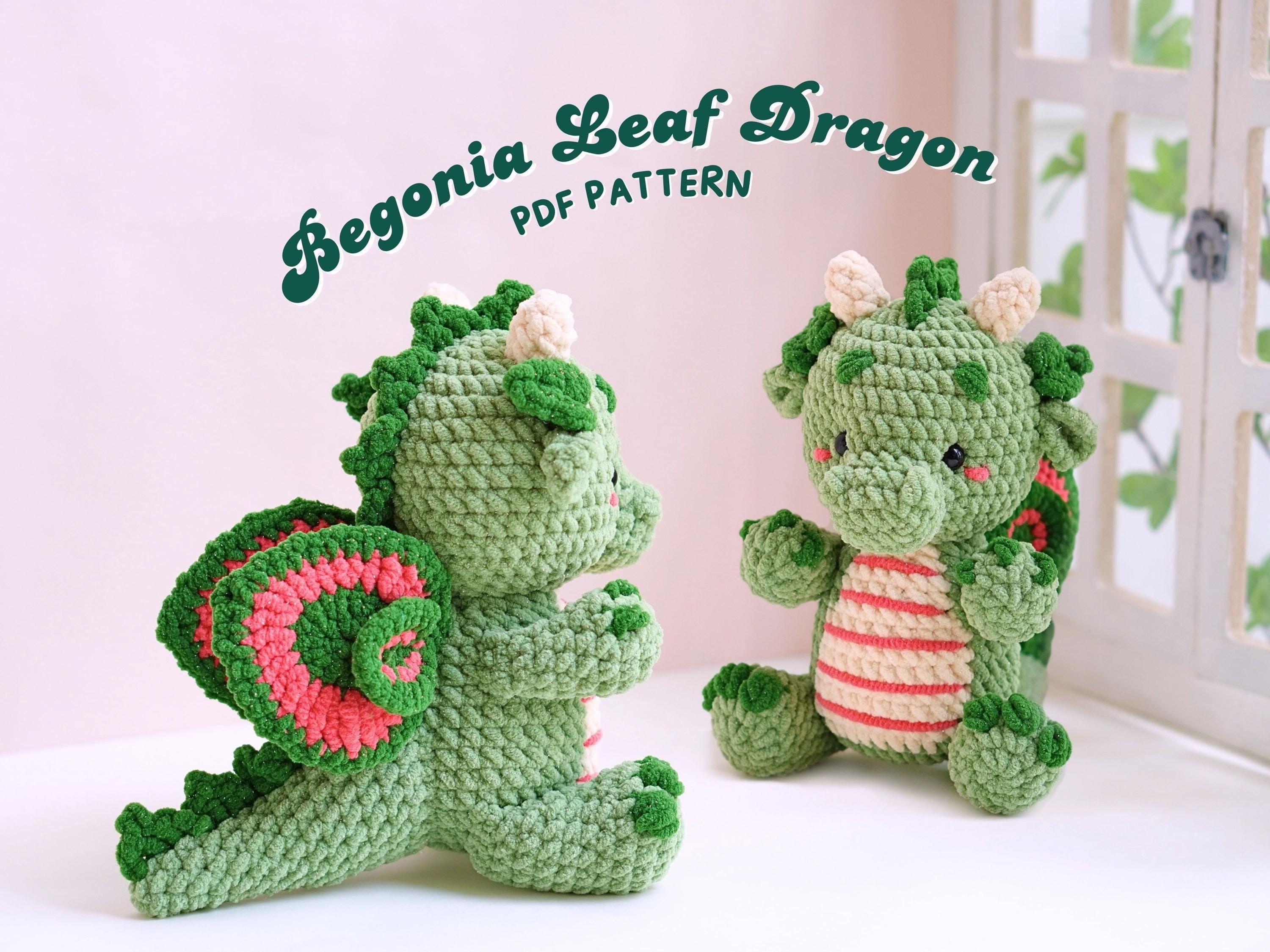 Begonia Leaf Dragon Crochet Pattern, Botanical Fantasy Amigurumi Design ...