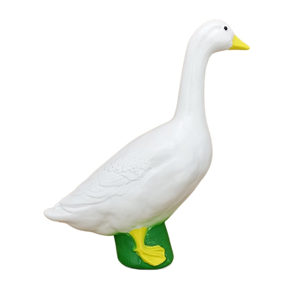 Begsfte 18cm Large White Goose Statue Resin Simulation Goose Yard ...