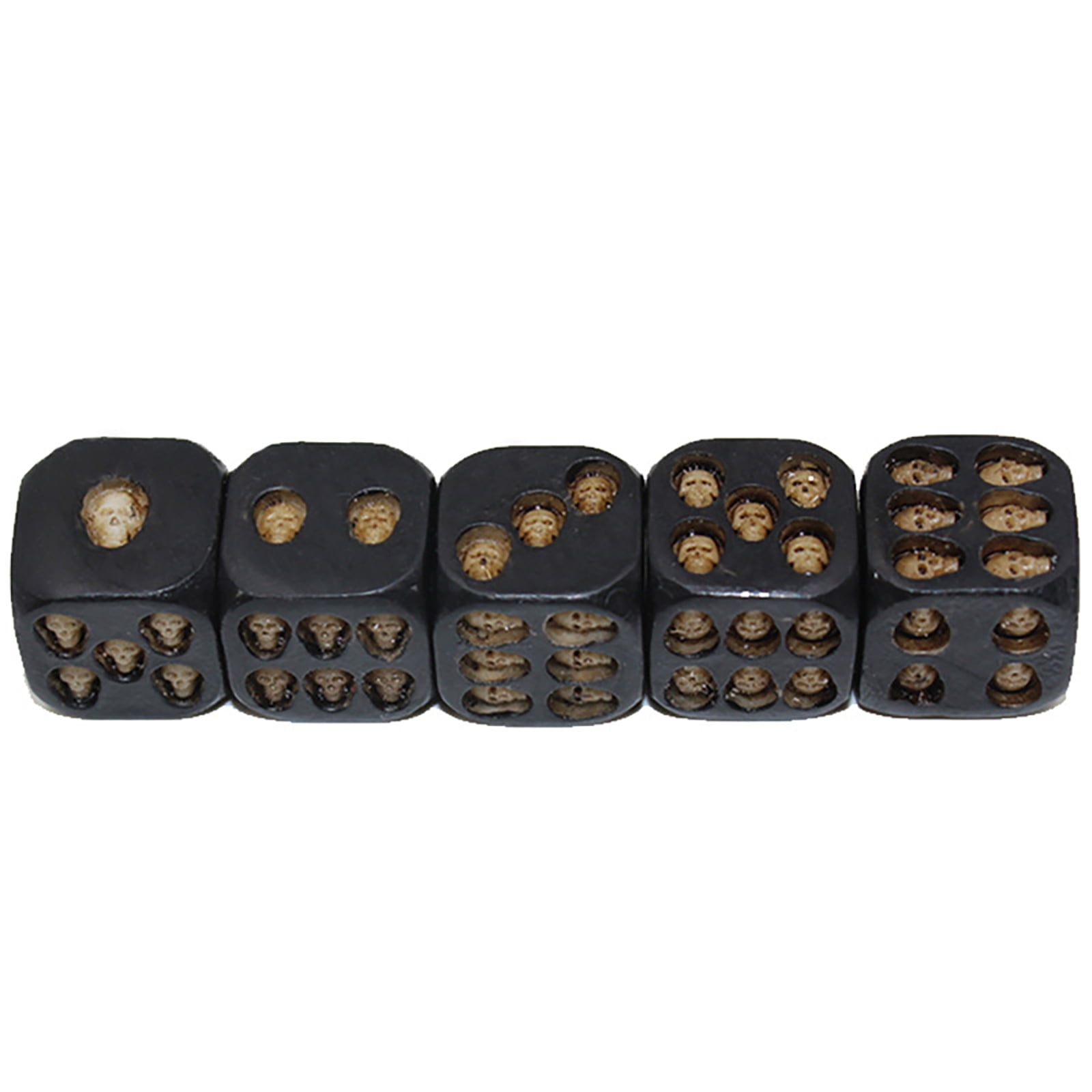 Begsfte 5 Pieces 3D Skeleton Face Gaming Dice Gothic Style Table ...