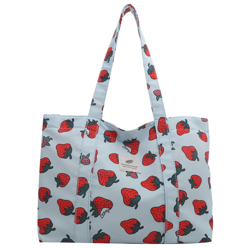 Begsfte Cute Cherry Strawberry Print Aesthetic Handbag Large Capacity ...