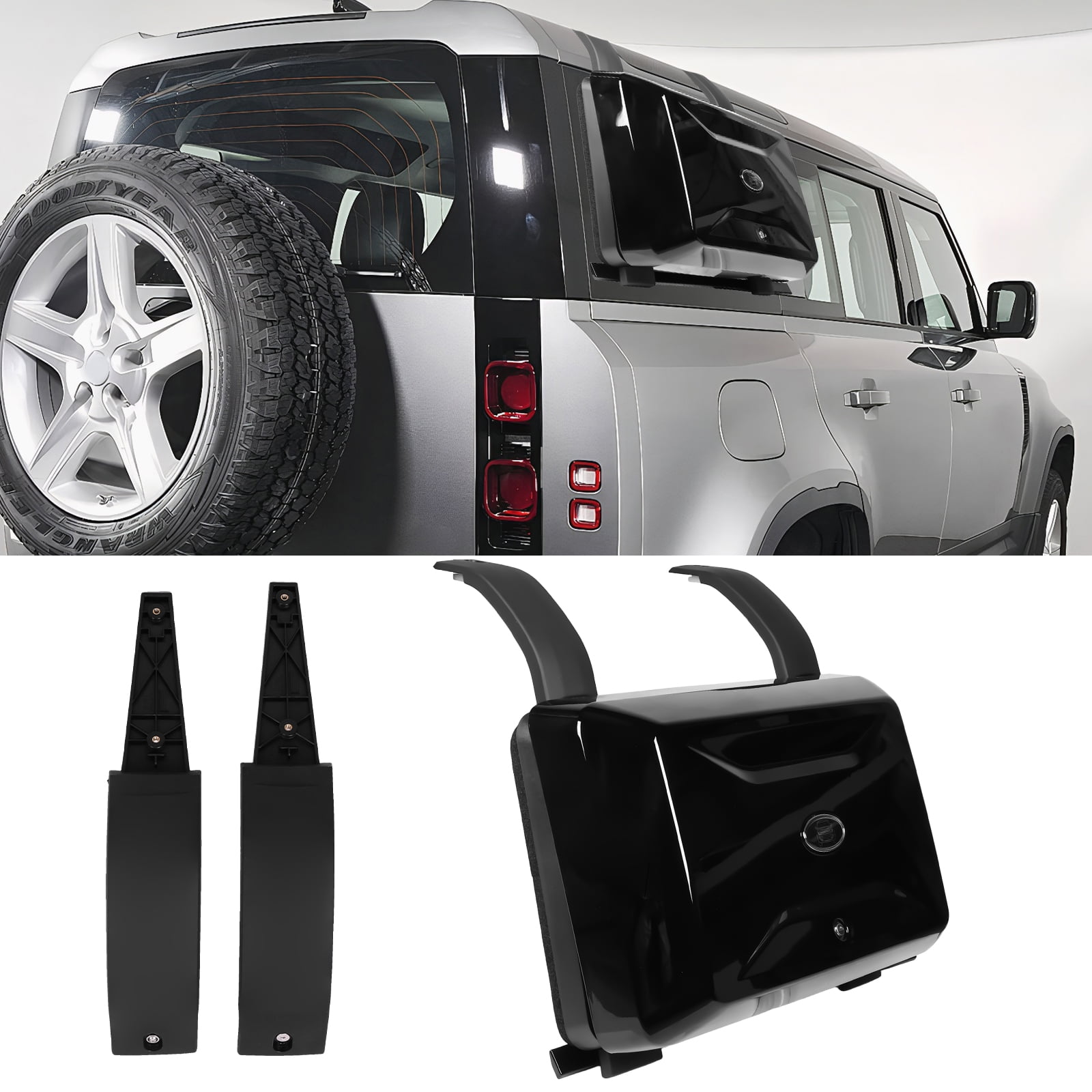Begsfte Glossy Black Side Toolbox with Lock Exterior Mounted Gear ...