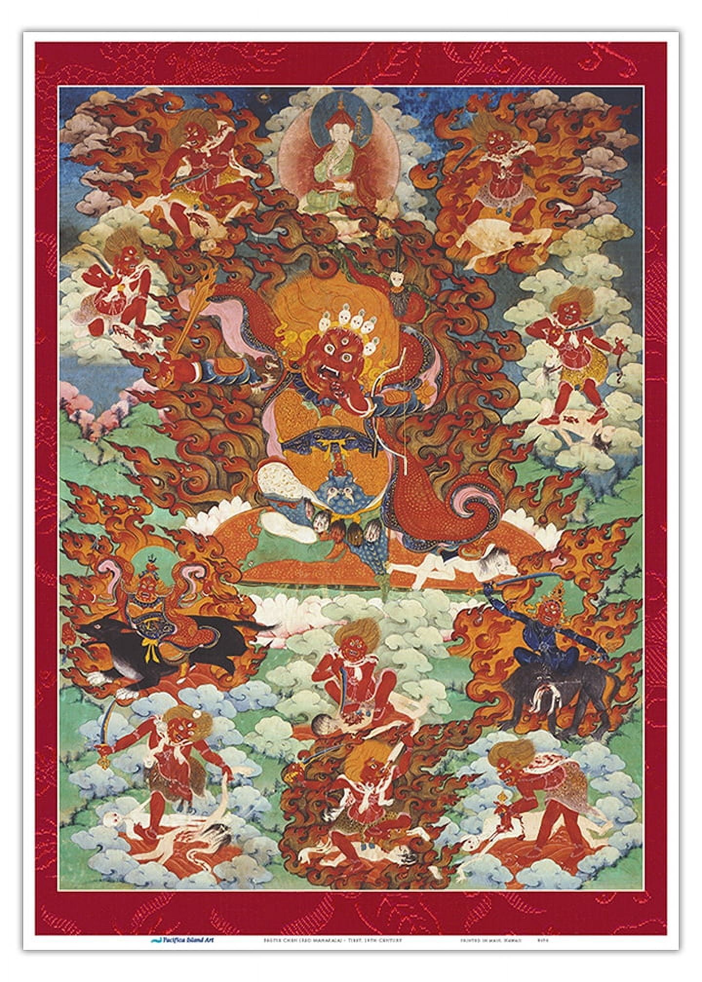 Begtse Chen (Red Mahakala) - Buddhist Tantric Protector Deity - Vintage ...