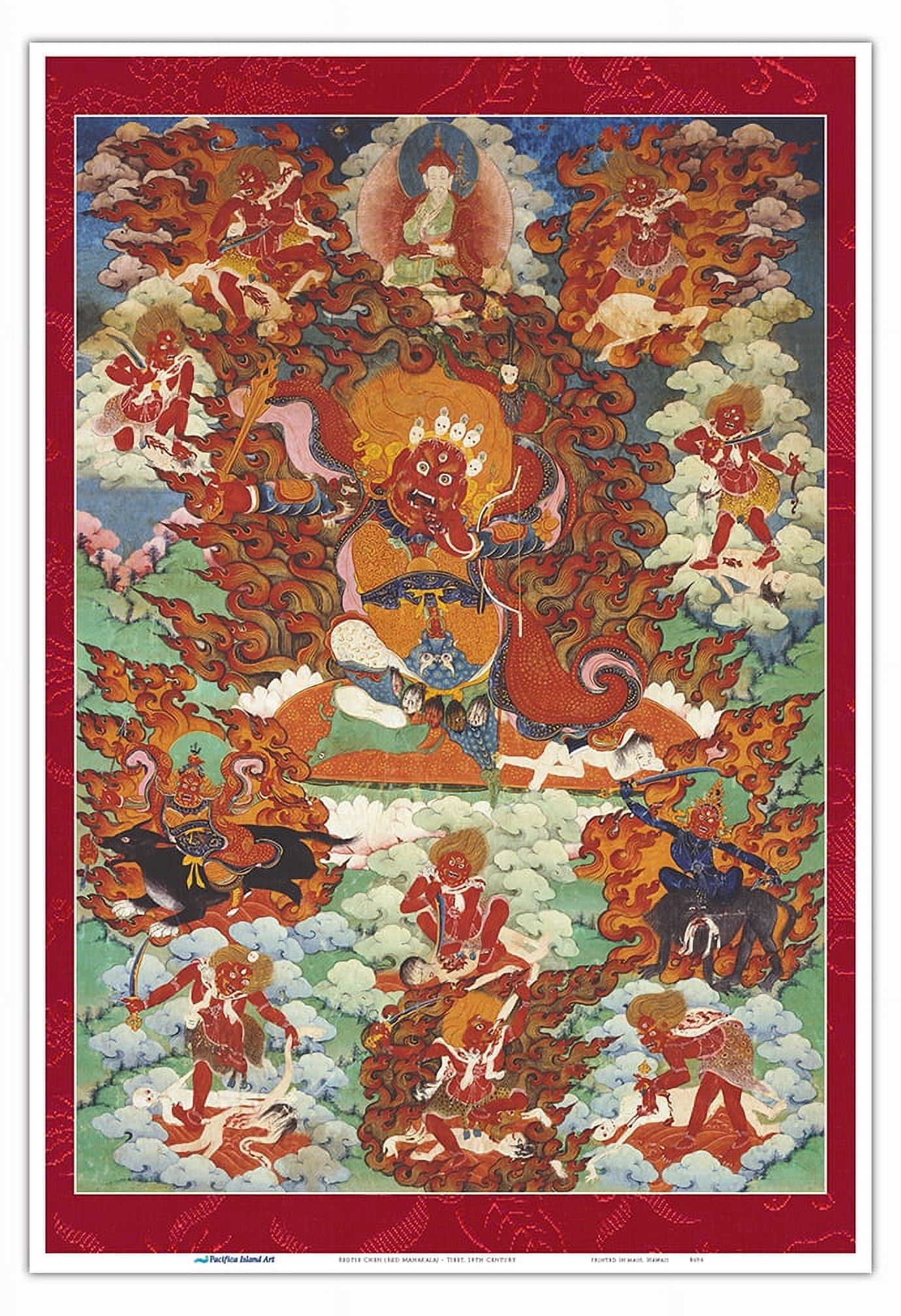 Begtse Chen (Red Mahakala) - Buddhist Tantric Protector Deity - Vintage ...