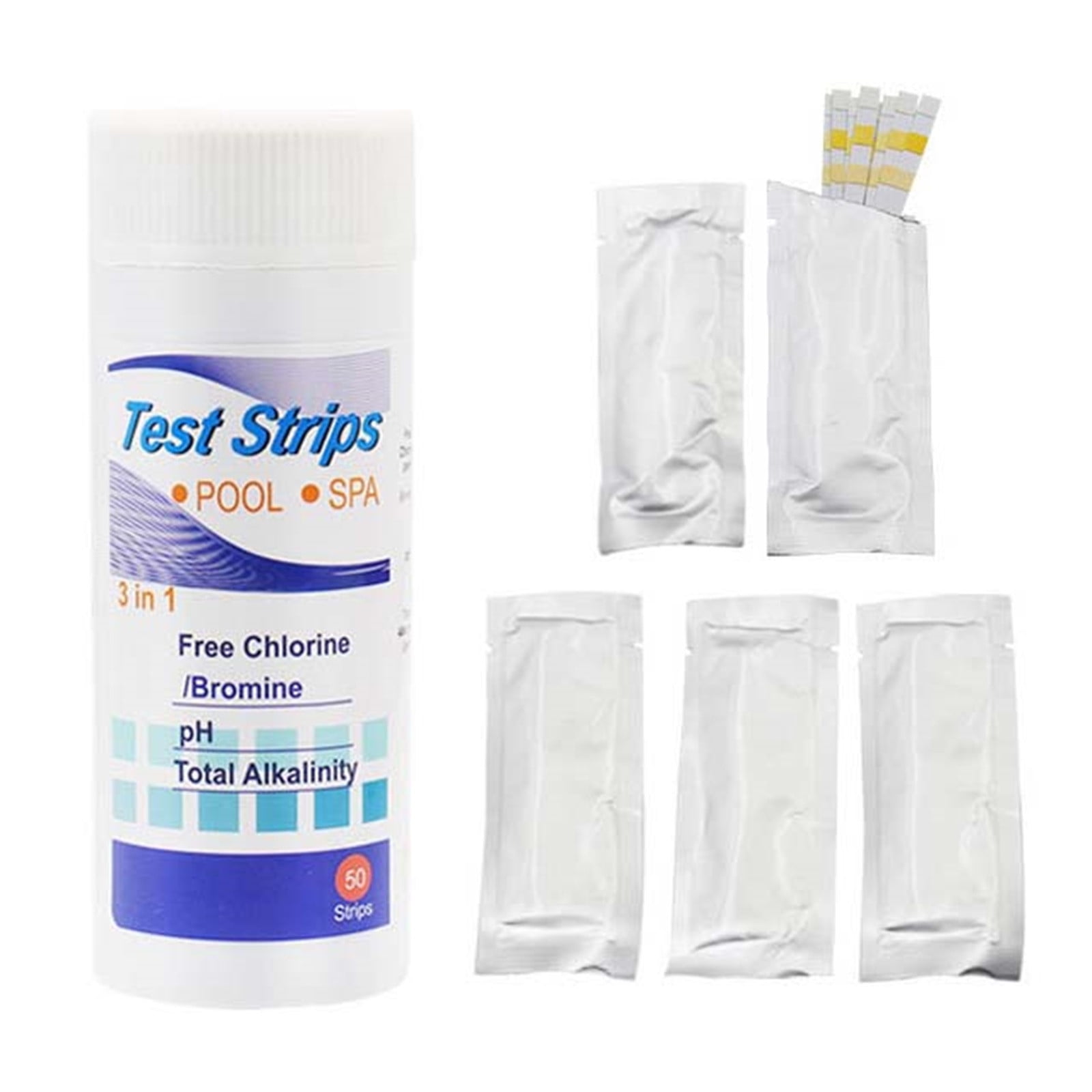 Begzeat 50Pcs Swimming Pool Test Strip, 3 in 1 Water Hardness Testing ...