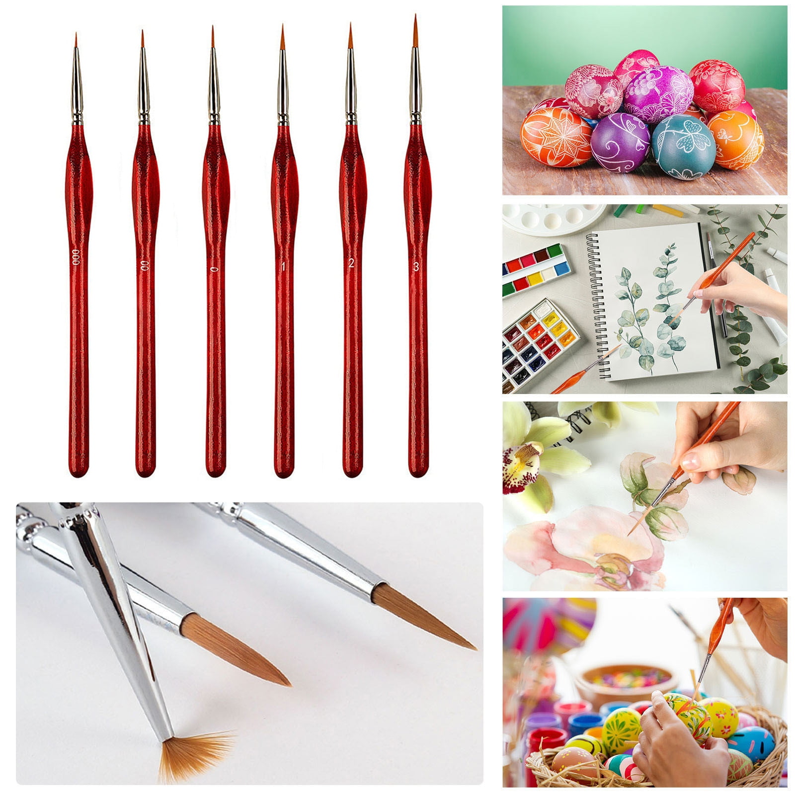 Begzeat Fine Detail Paint Brushes Set 6pcs, Miniature Painting Brushes ...