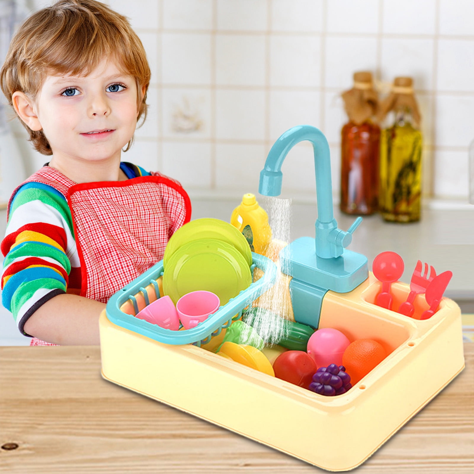 Begzeat Kitchen Sink Toys - Play Sink with Running Water, Kids Pretend ...