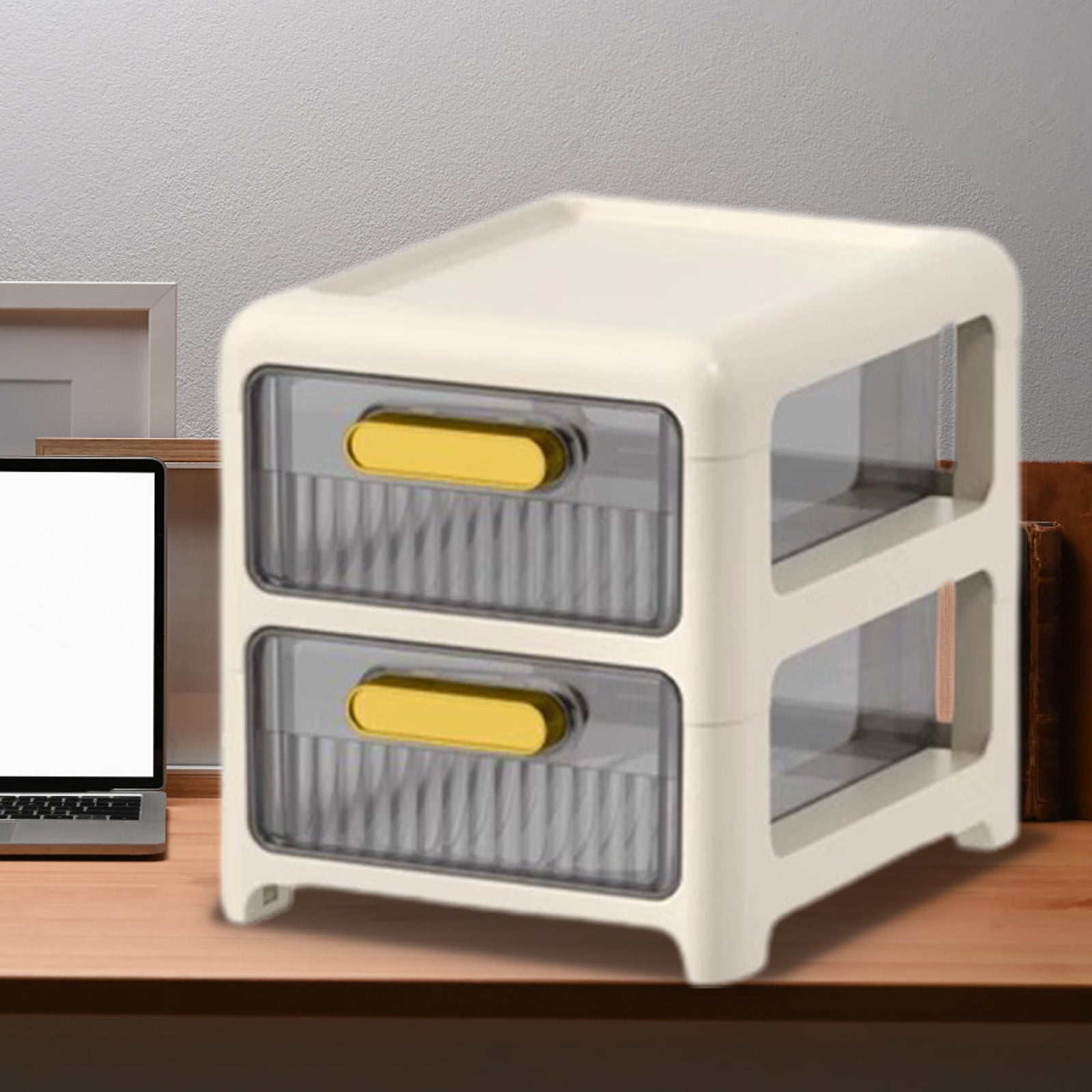 Begzeat White Desktop Drawers, Stackable Office Storage Drawers for ...