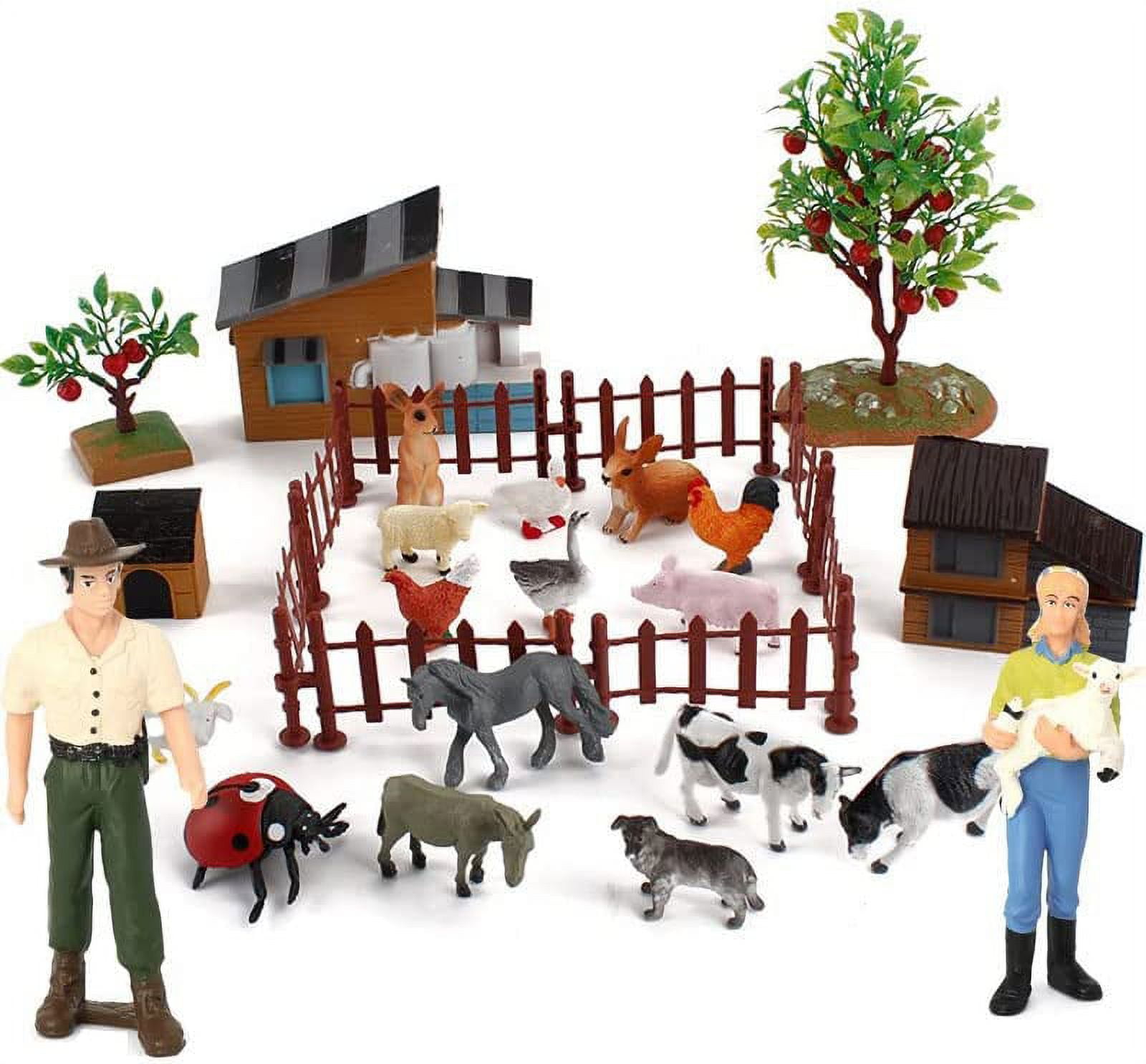 Behaniu Pcs Realistic Farm Animal Figures Toys,Plastic Farm Figurines ...