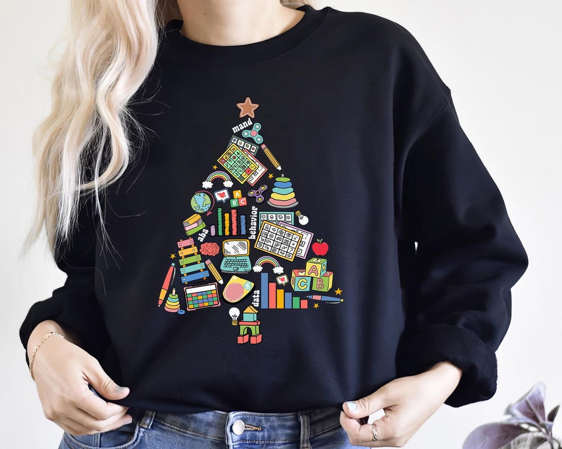 Behavior Analyst Winter Holiday Tree Shirt, Winter Holiday BCBA Shirts ...