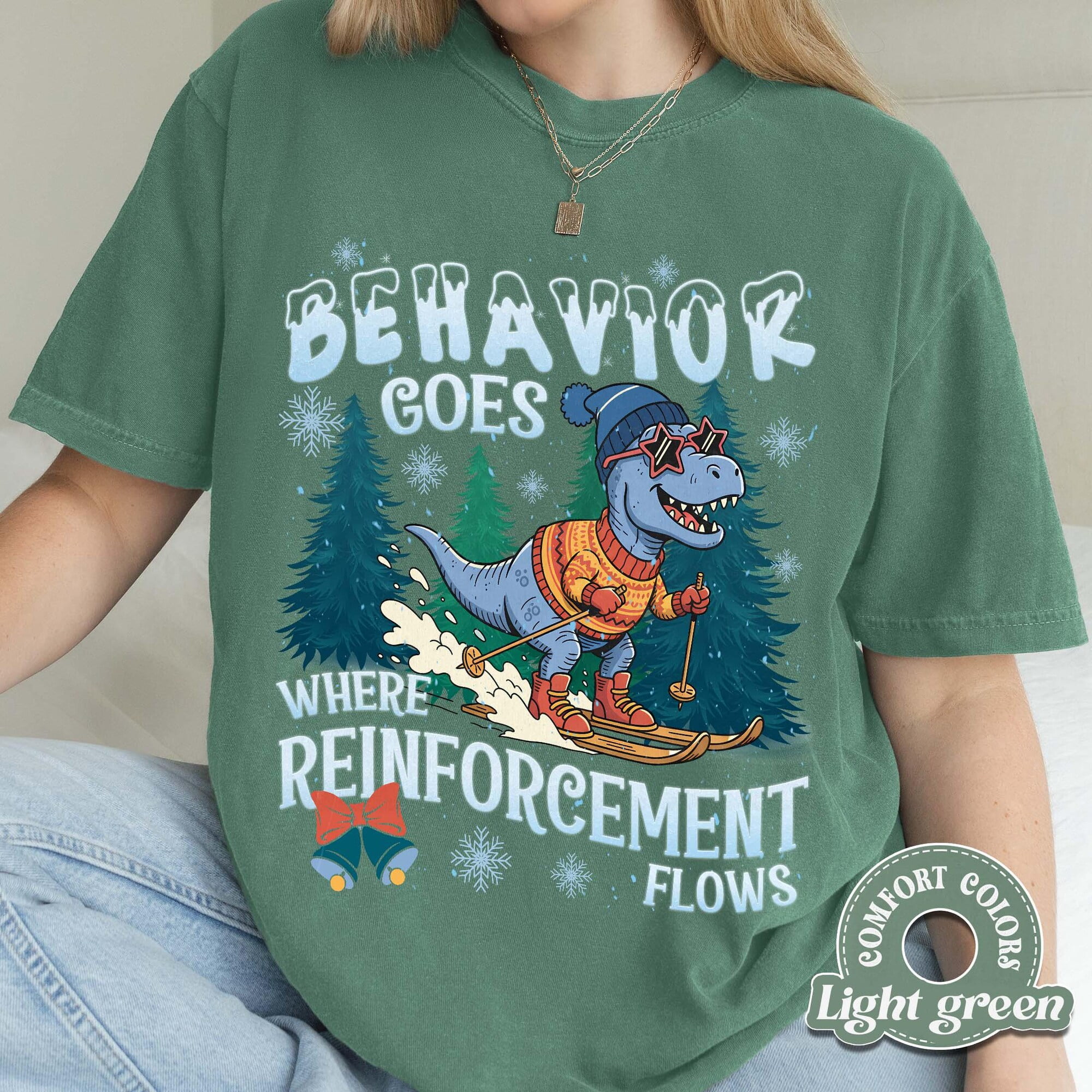 Behavior Goes Where Reinforcement Flows TShirt Dinosaur Teacher Gift ...