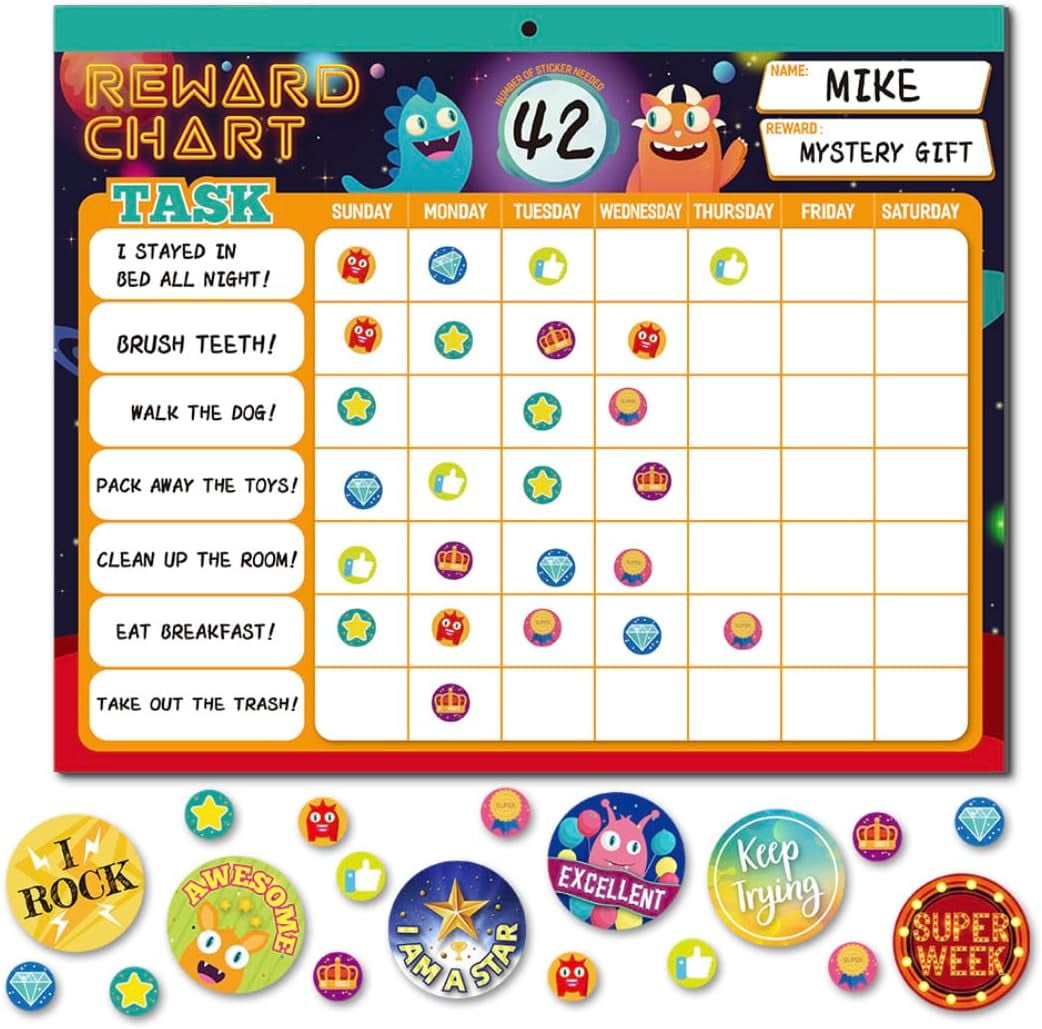 Behavior Task Reward Chart System - Pad with 26 Chores Chart for ...