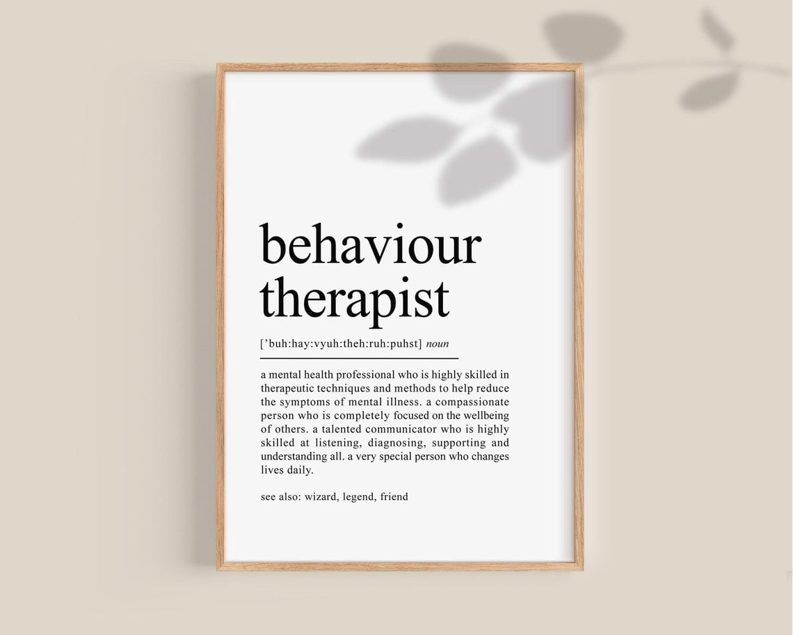 Behaviour Therapist Definition Poster, Behavior Therapist Office Wall ...