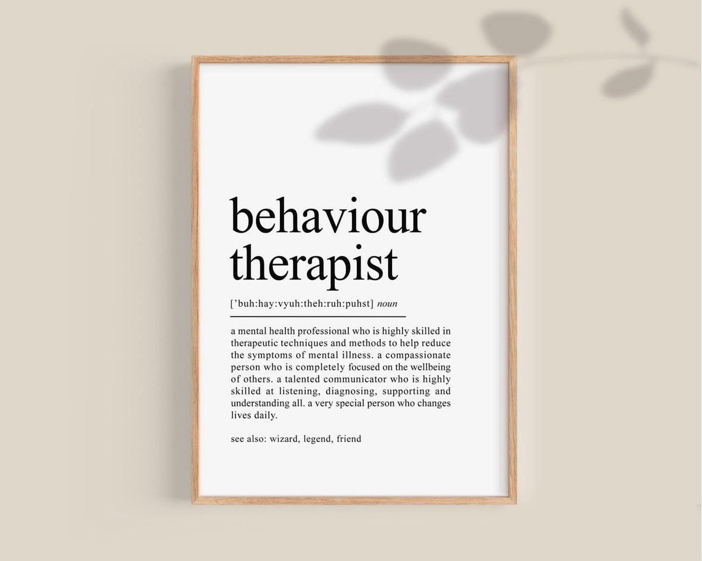 Behaviour Therapist Definition Poster, Behavior Therapist Office Wall ...