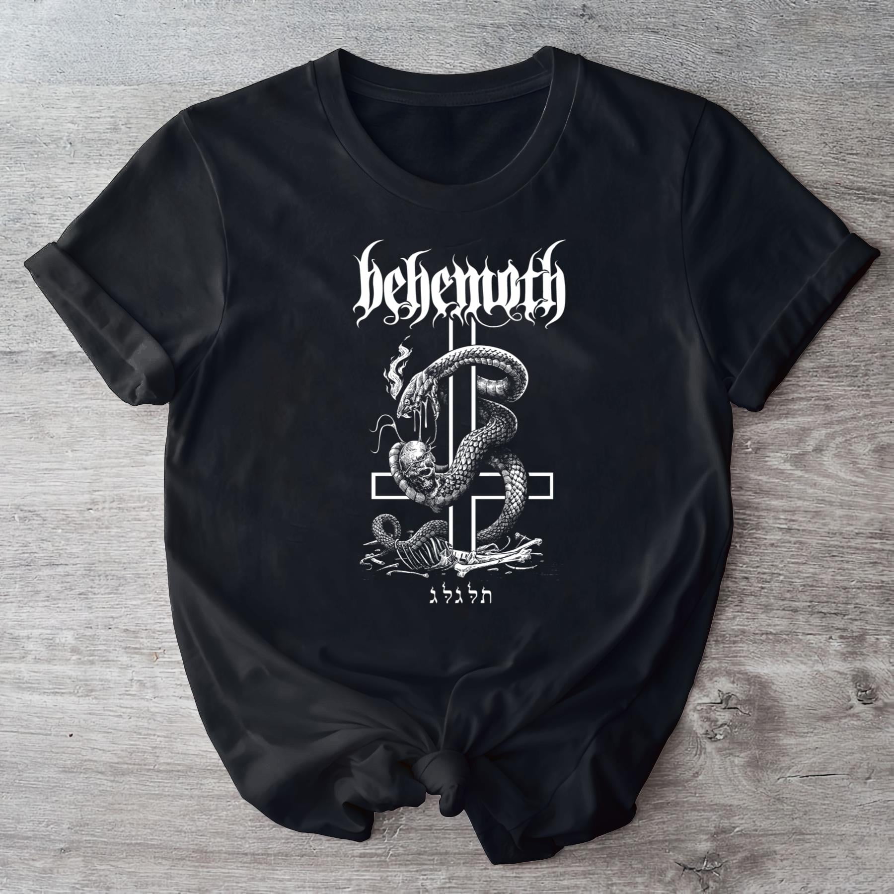 Behemoth Heavy Death Metal Poland Music Band Rock Satanic Cross Tee T ...