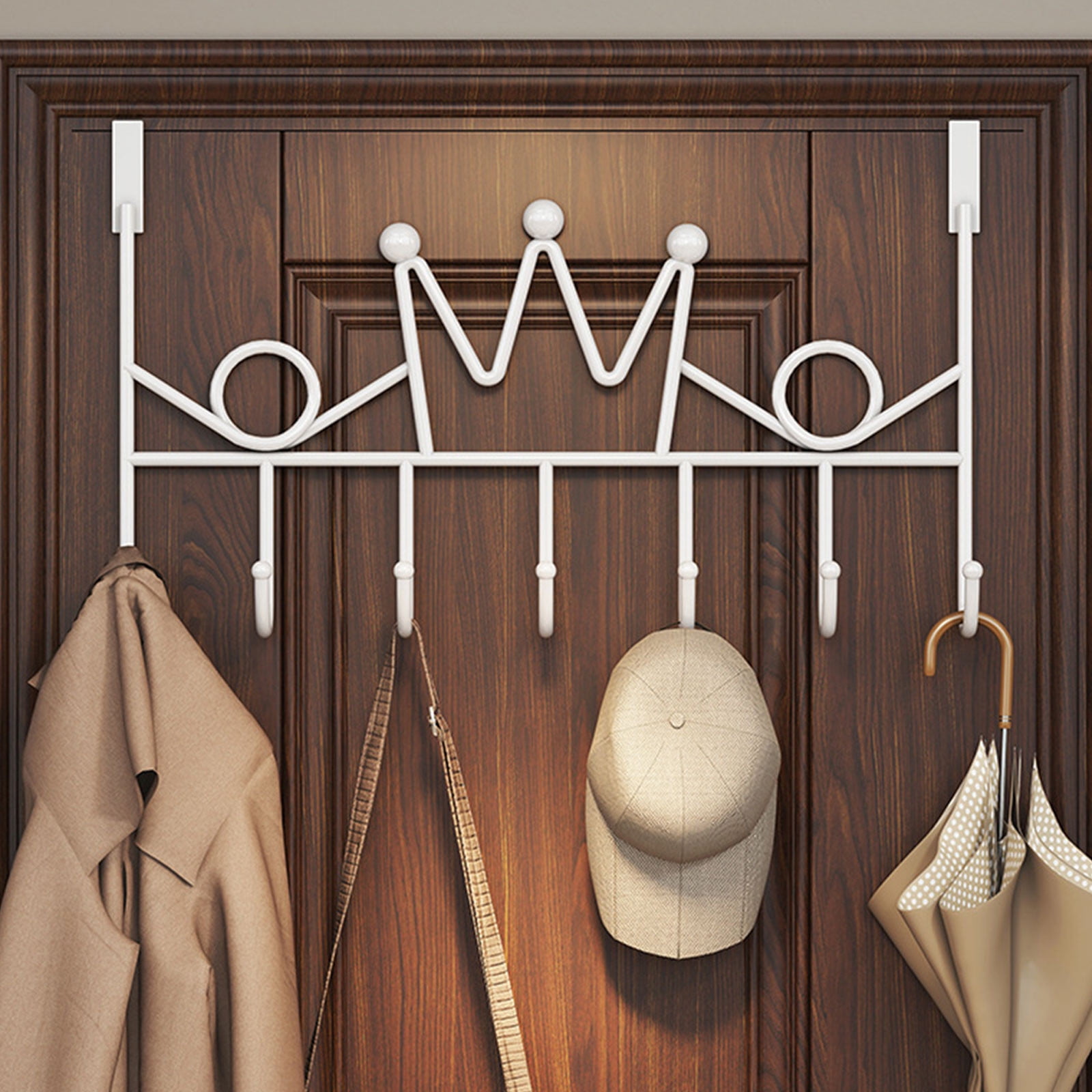 Behind Door Hooks | Over Door Hanger Rack Metal Organizer | Universal ...