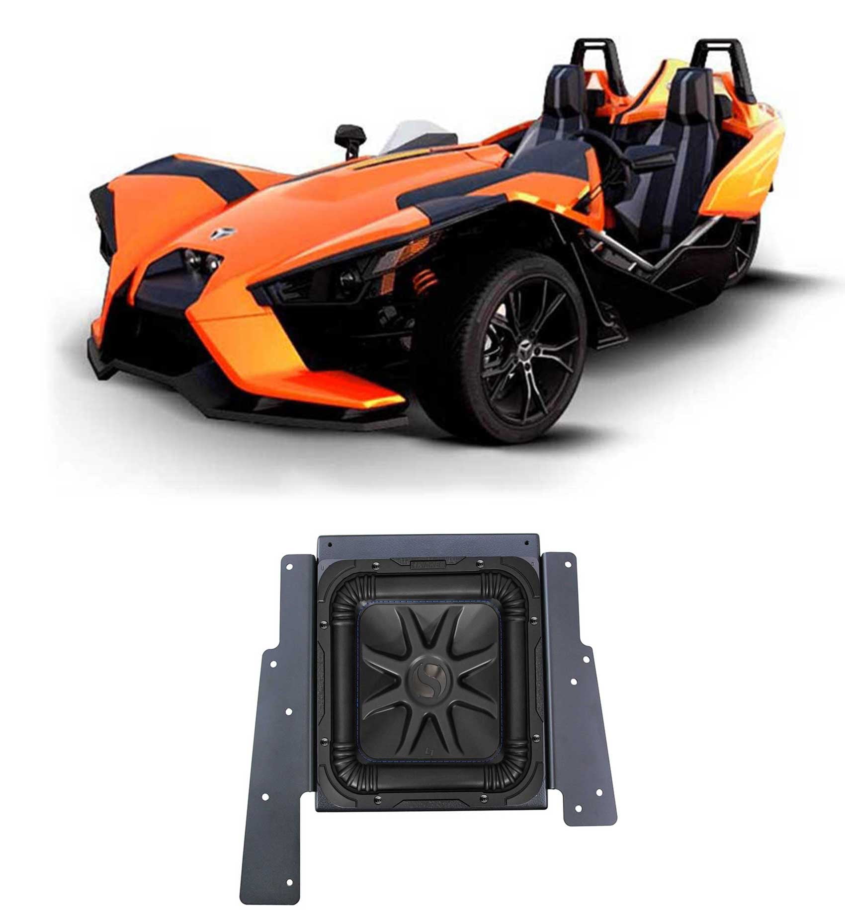 SSV Works Polaris Slingshot Sub Seat Box Speaker, Behind Driver or Passenger Kicker L7 Subwoofer ...