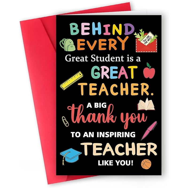 Behind Every Great Student is a Great Teacher Thank You Card ...