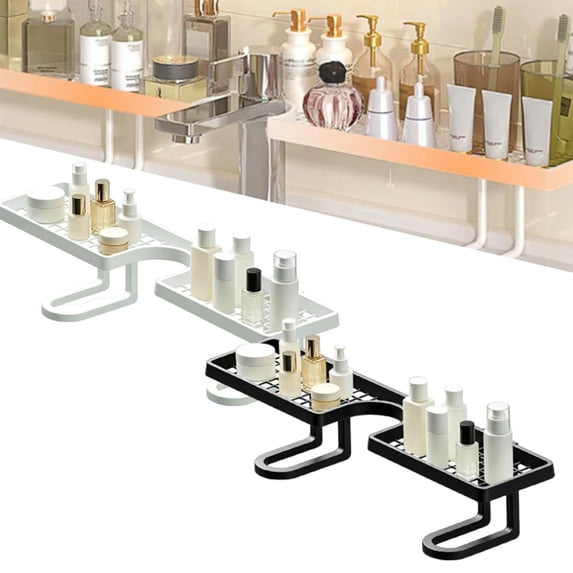 Behind The Faucet Organizer, Over Sink Faucet Storage Rack, No-Drill ...