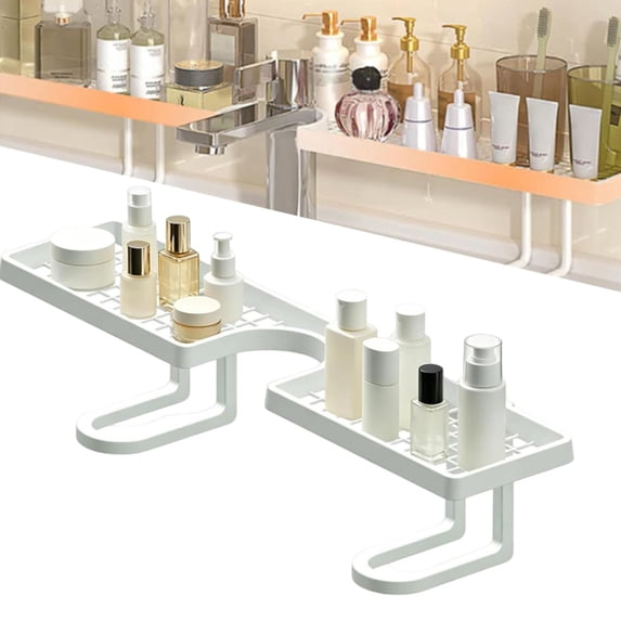 Behind The Faucet Organizer, Over Sink Faucet Storage Rack, No-Drill ...